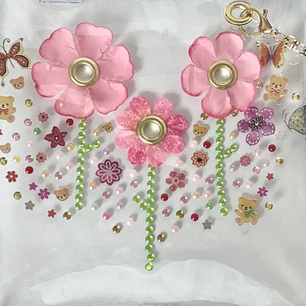 [HELLO.SISI] Pink Flower Mini Bag (Pink Key ring)