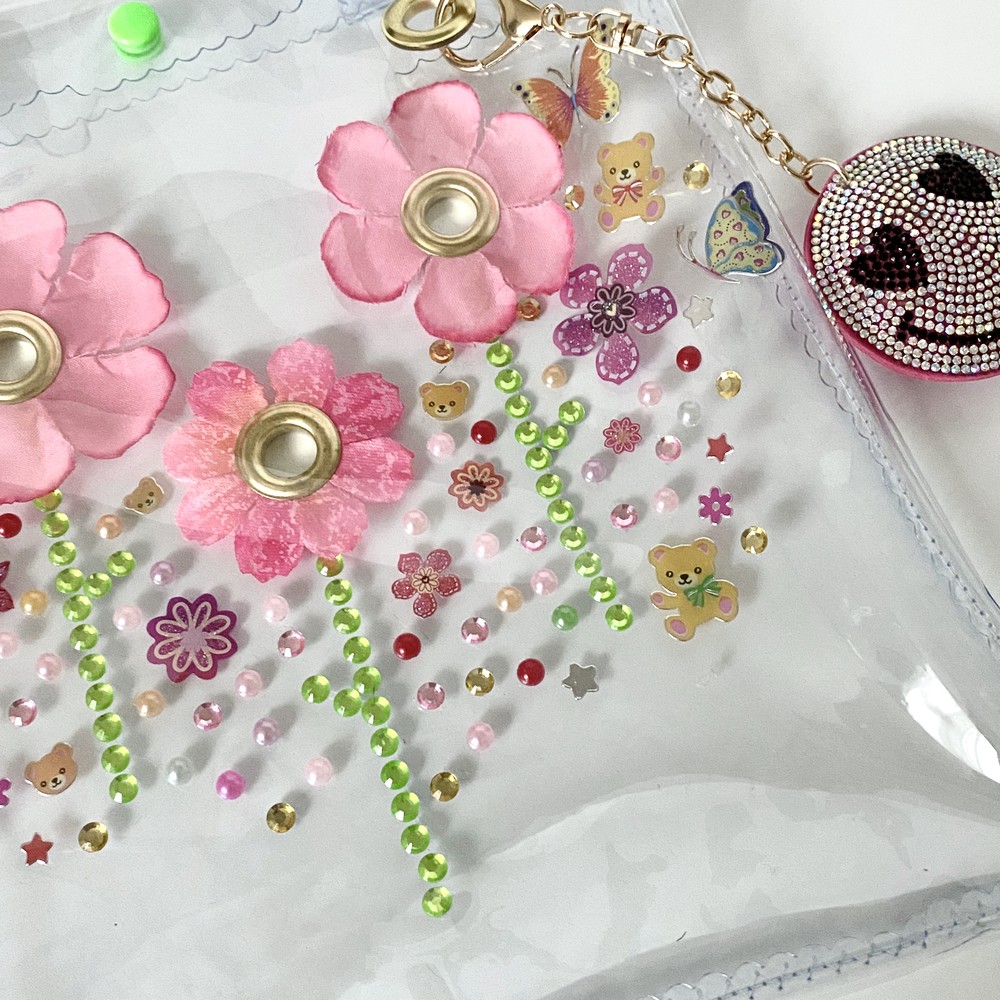 [HELLO.SISI] Pink Flower Mini Bag (Pink Key ring)