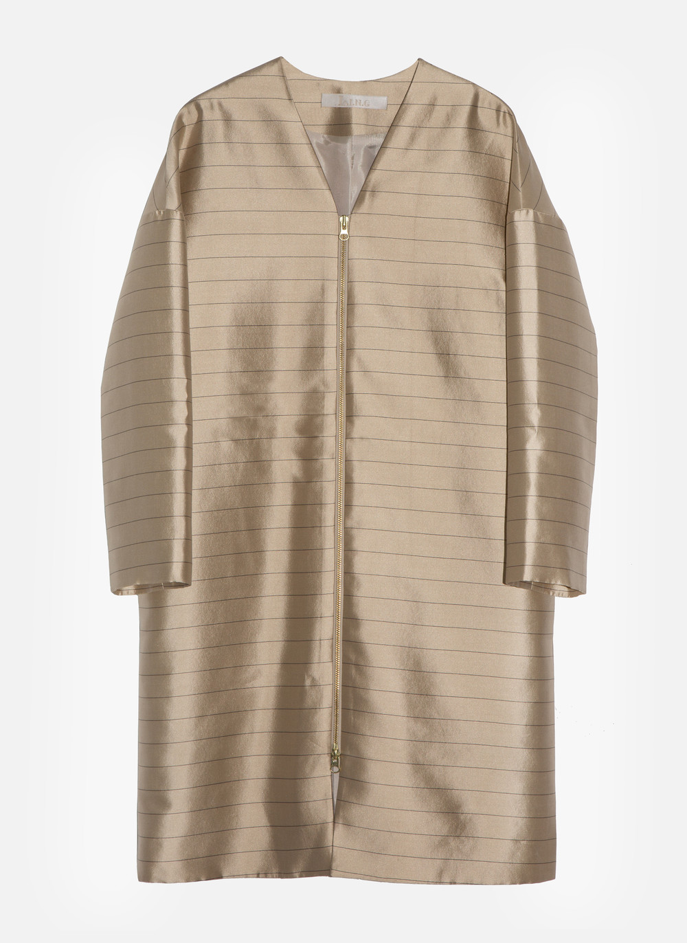 Long Zip-up Silk Jacket