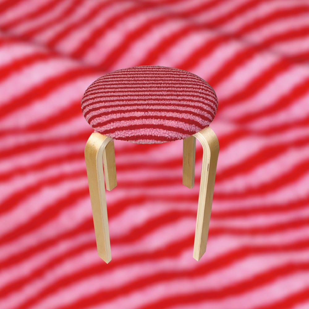 스툴·벤치 > Fur stripe stool (red&pink) | 오늘의집 쇼핑