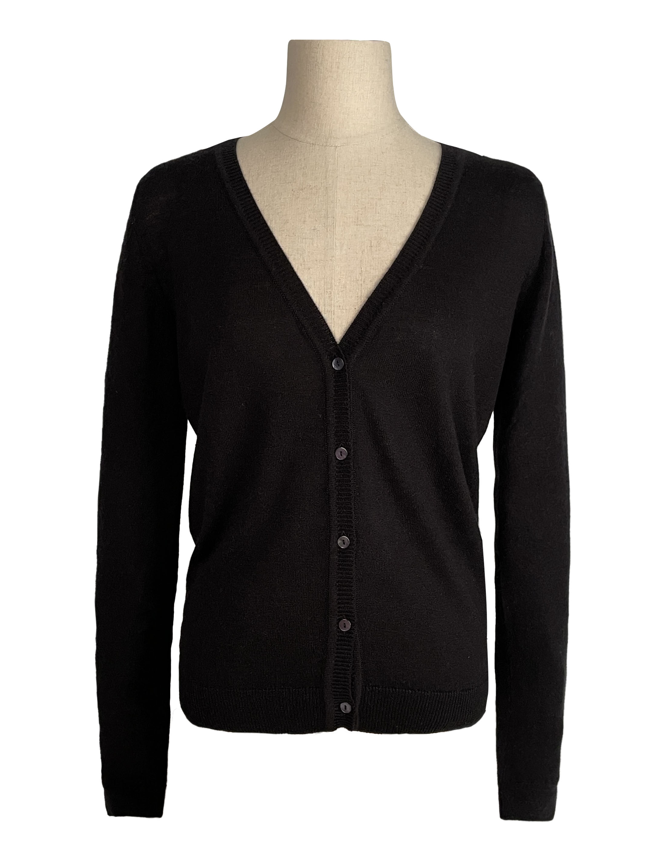 Silk&Cashmere V-neck light Cardigan-black