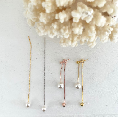 Long Pearl Drop Earrings