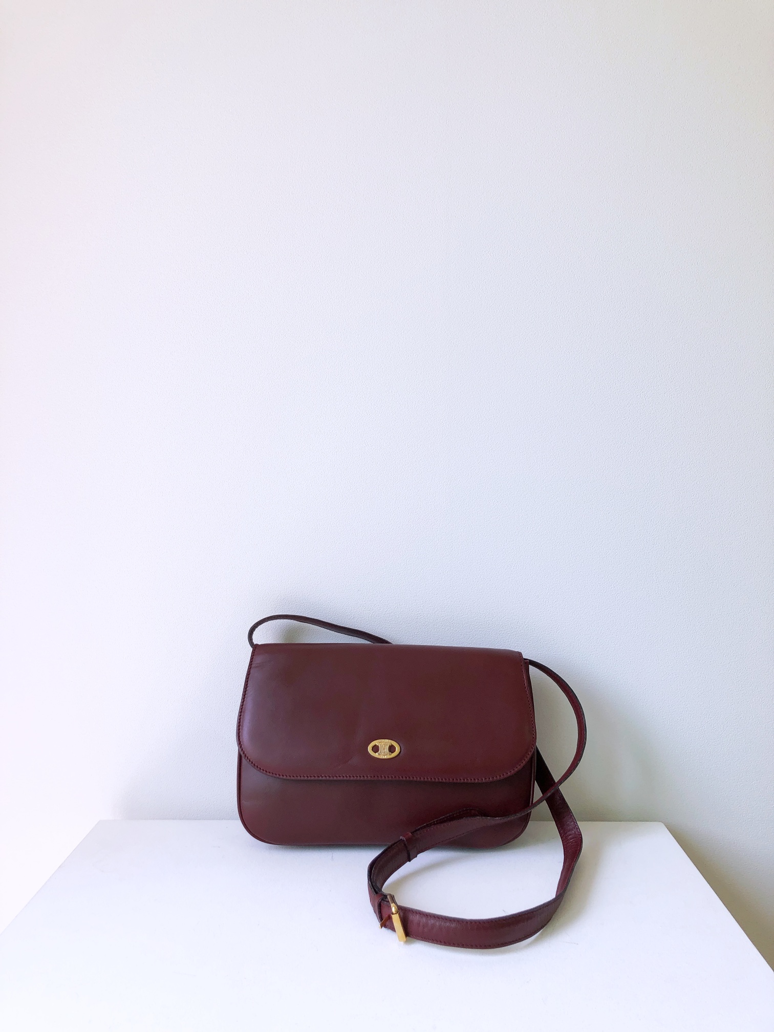 CELINE Mini Triomphe Leather Shoulder Bag