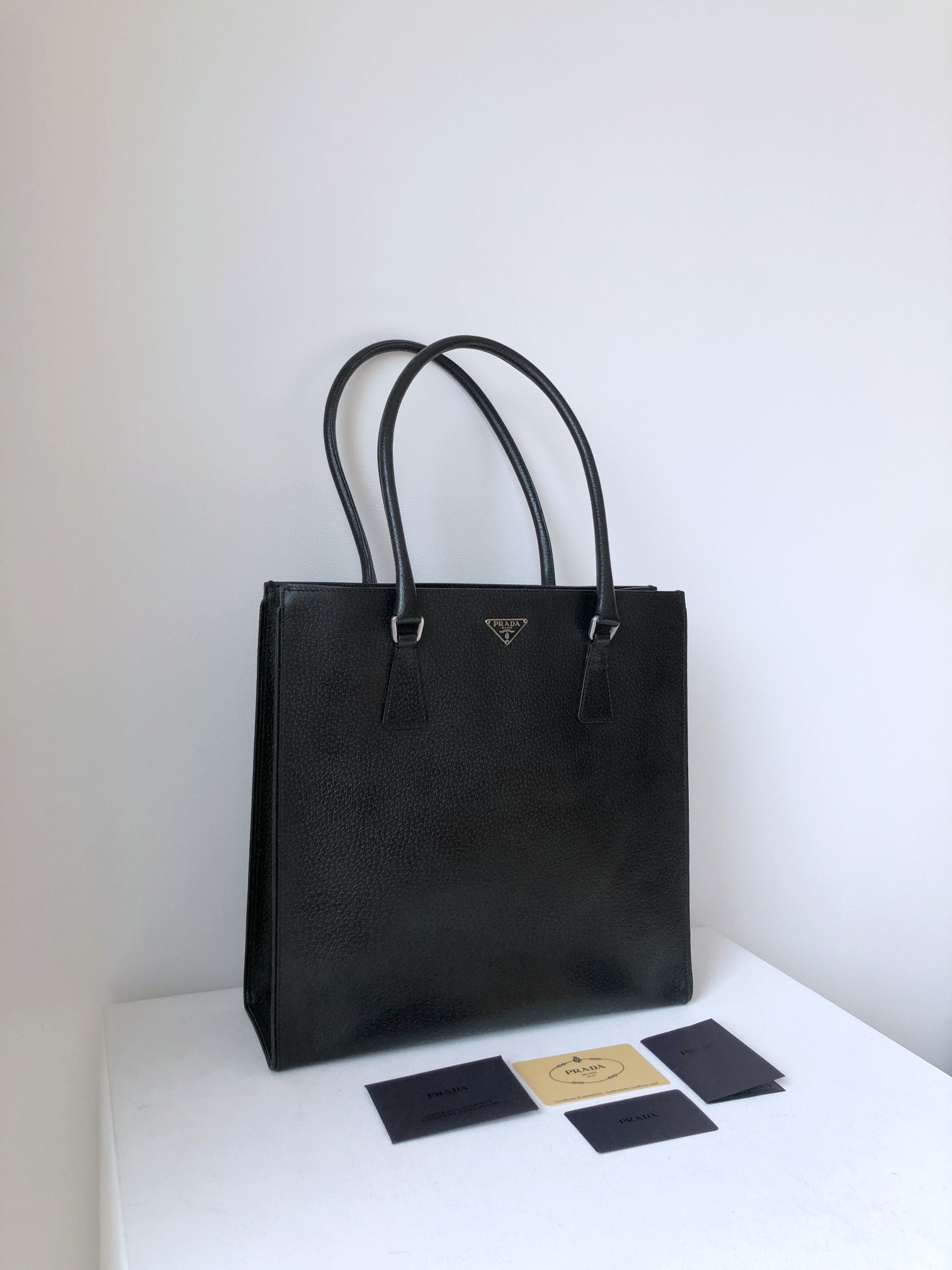 PRADA Leather Square Shoulder Bag