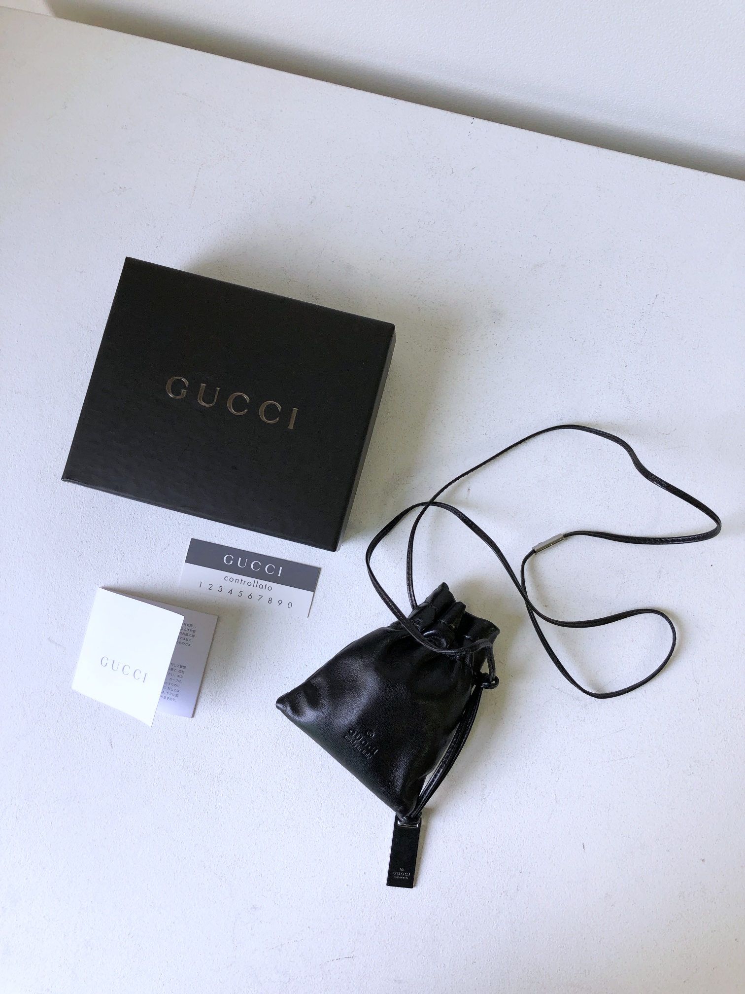 GUCCI Leather Micro Mini Pouch