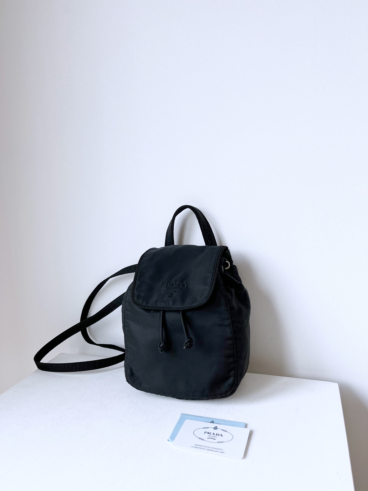 PRADA Embroidered Logo Pocono Mini Backpack