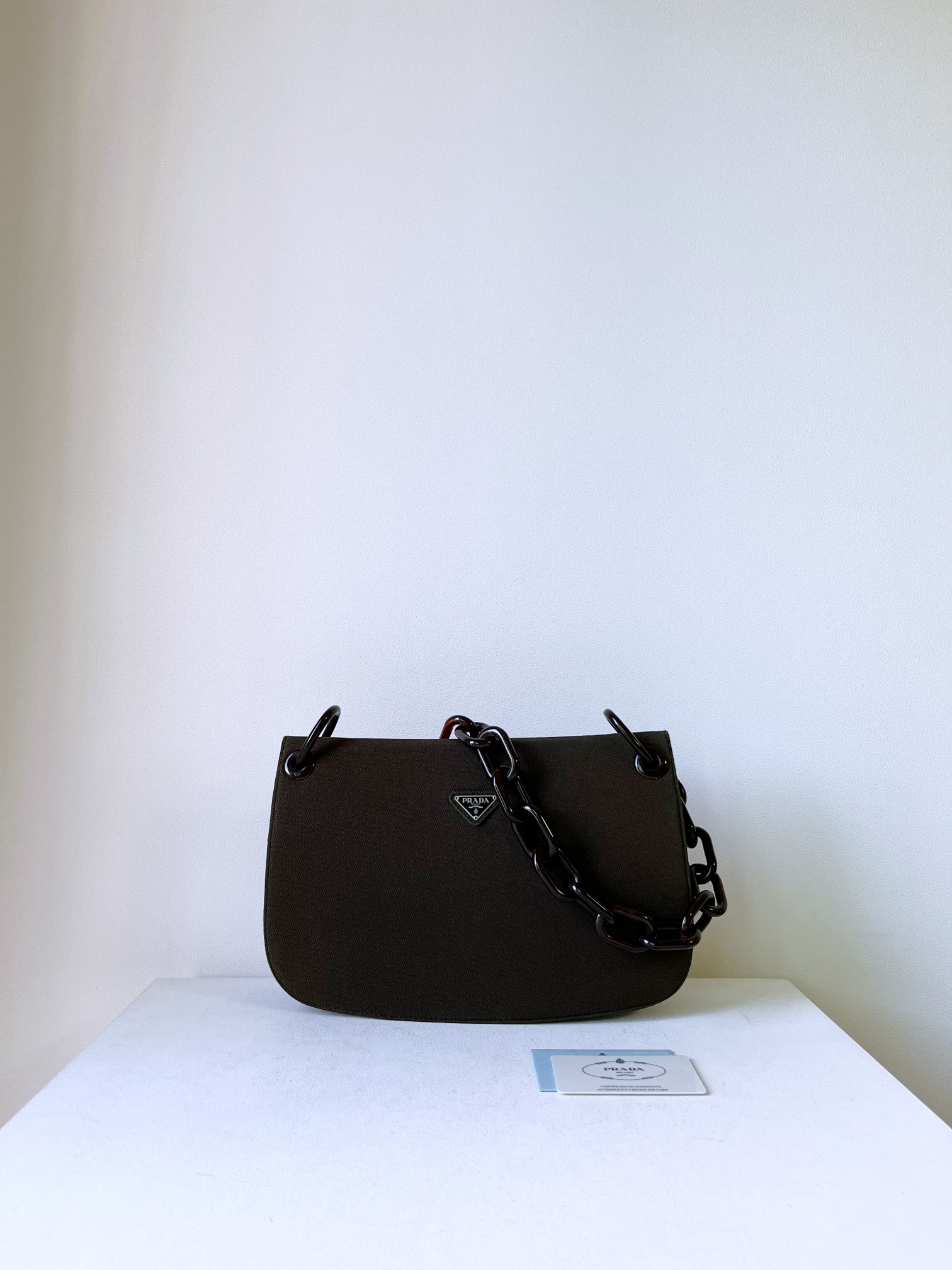 PRADA Tricot Plastic Chain Shoulder Bag