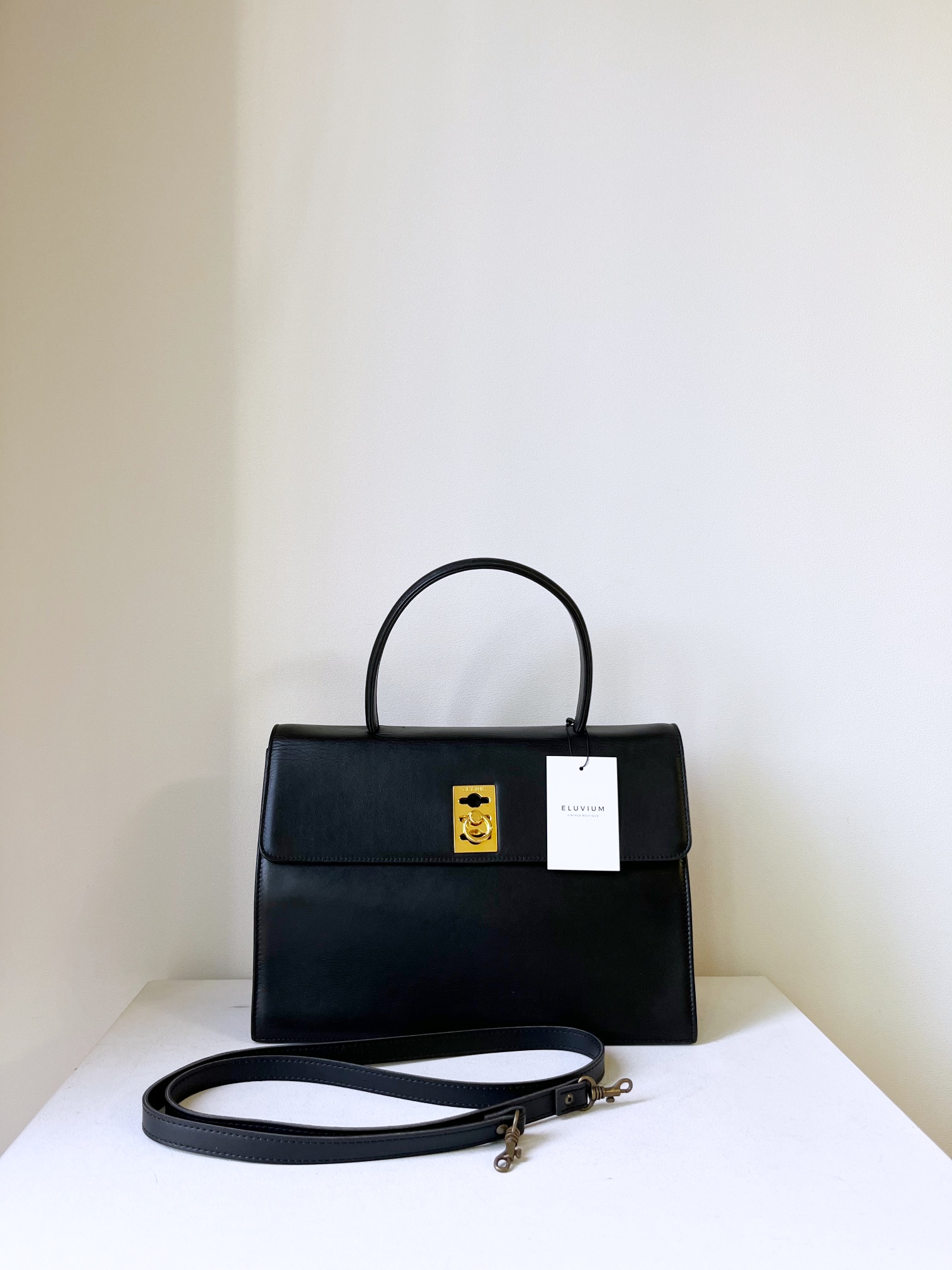 CELINE Square Lock Leather 2Way Bag