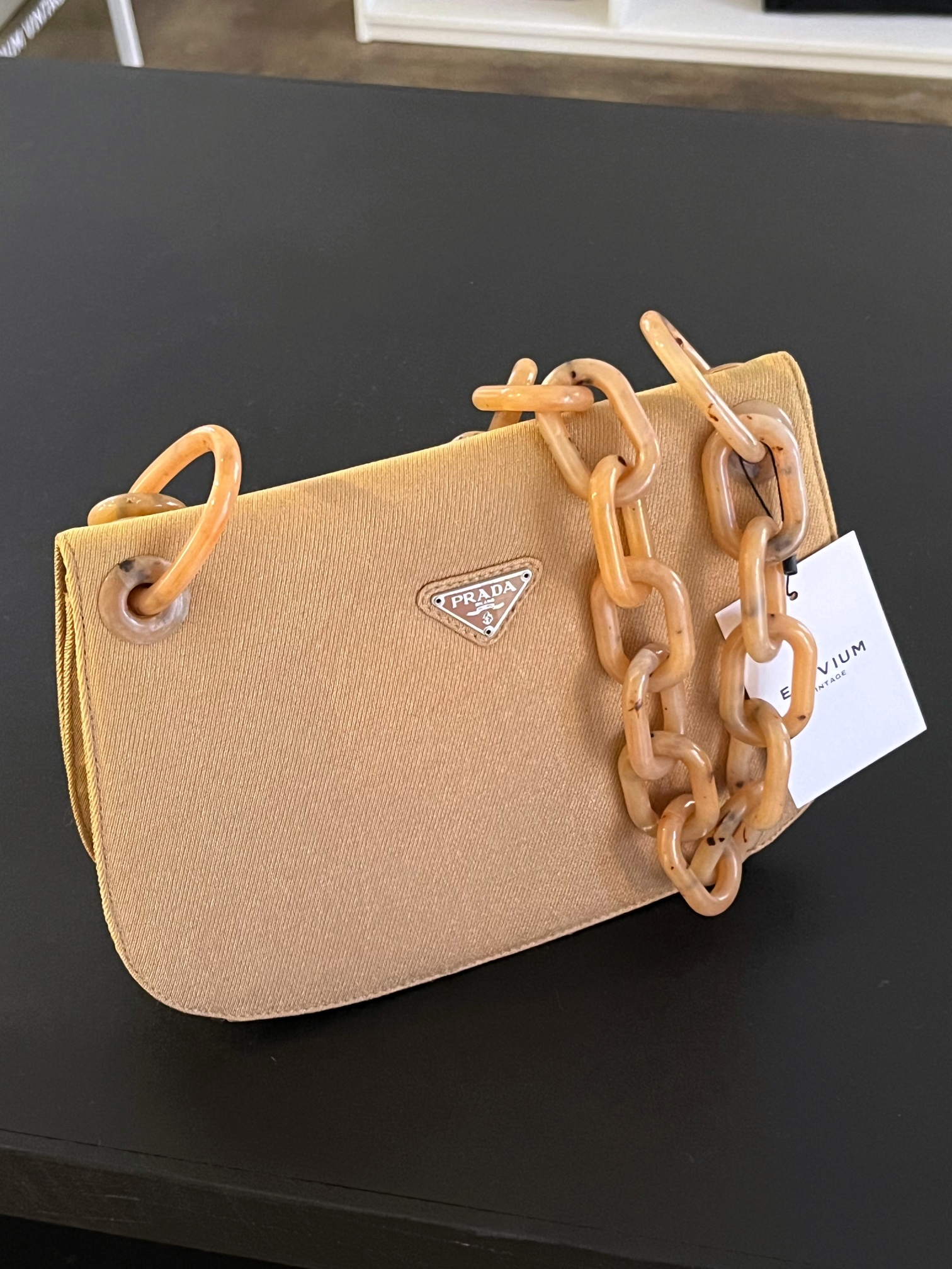 PRADA Tricot Plastic Chain Shoulder Bag