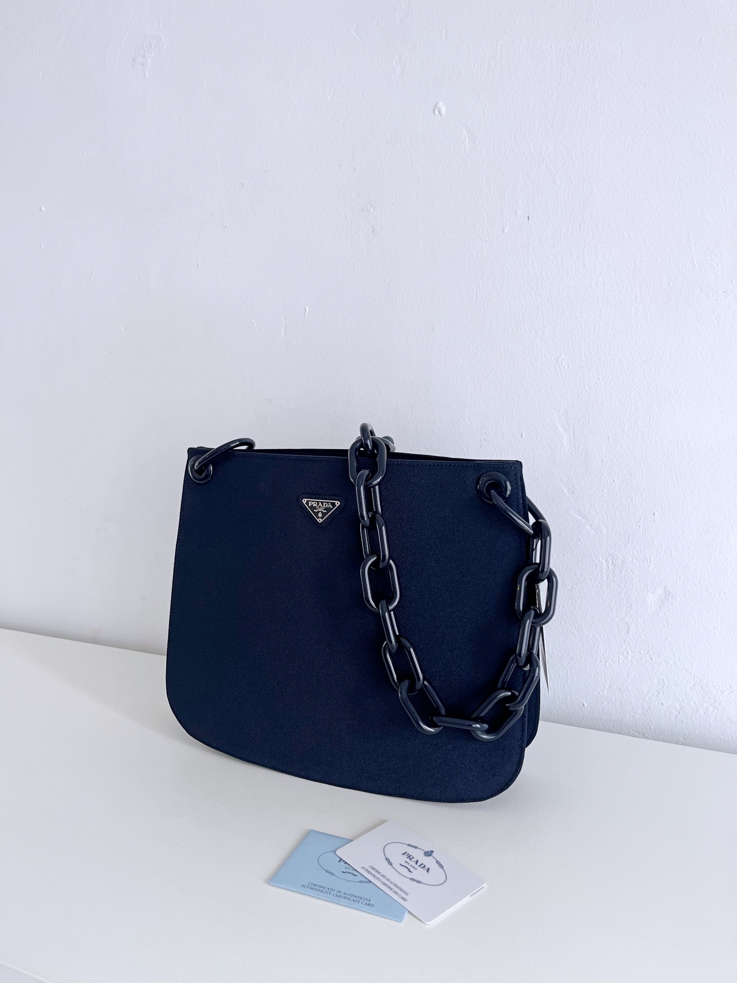 PRADA Tricot Plastic Chain Shoulder Bag