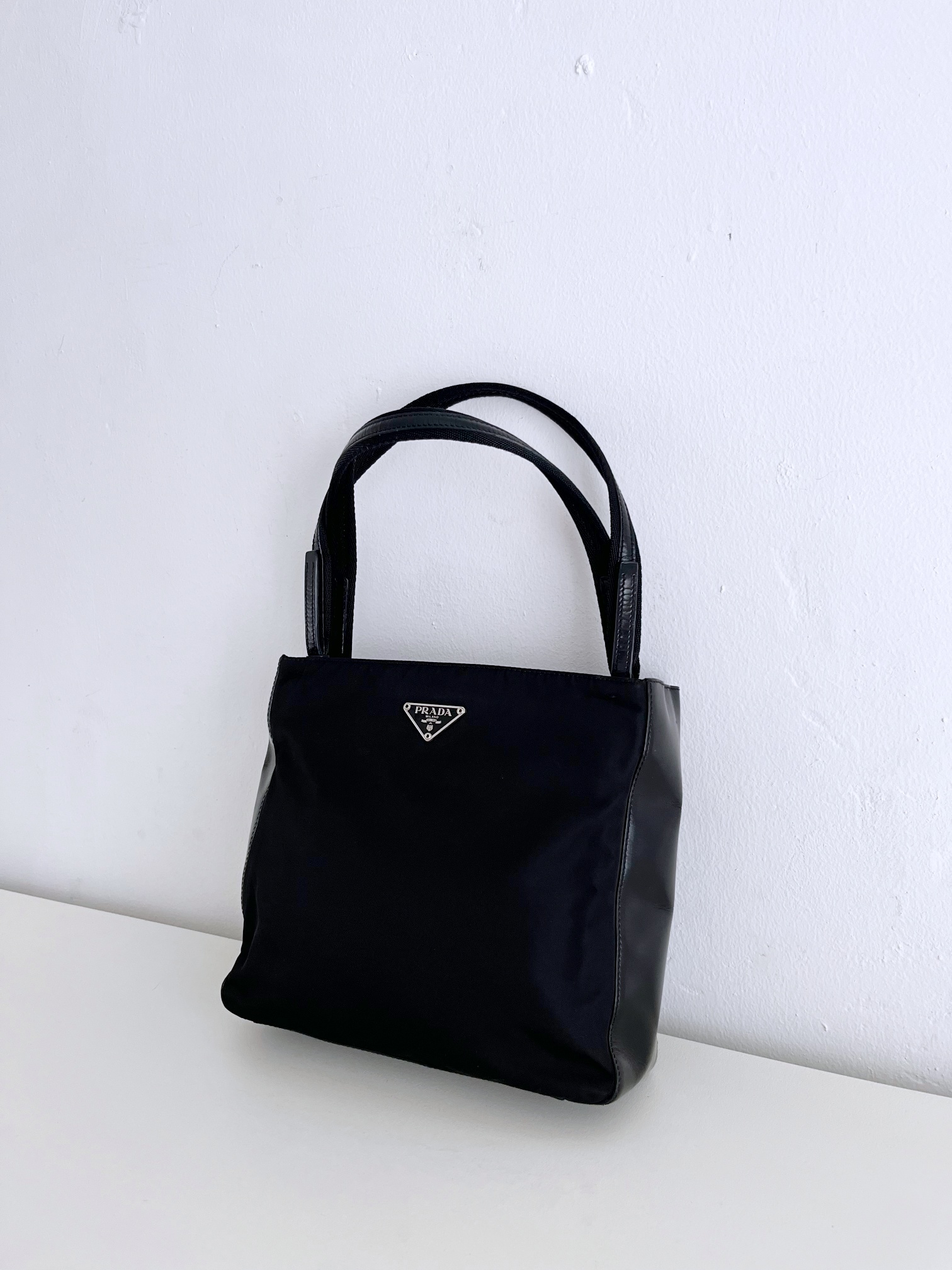 PRADA Pocono Leather Square Bag
