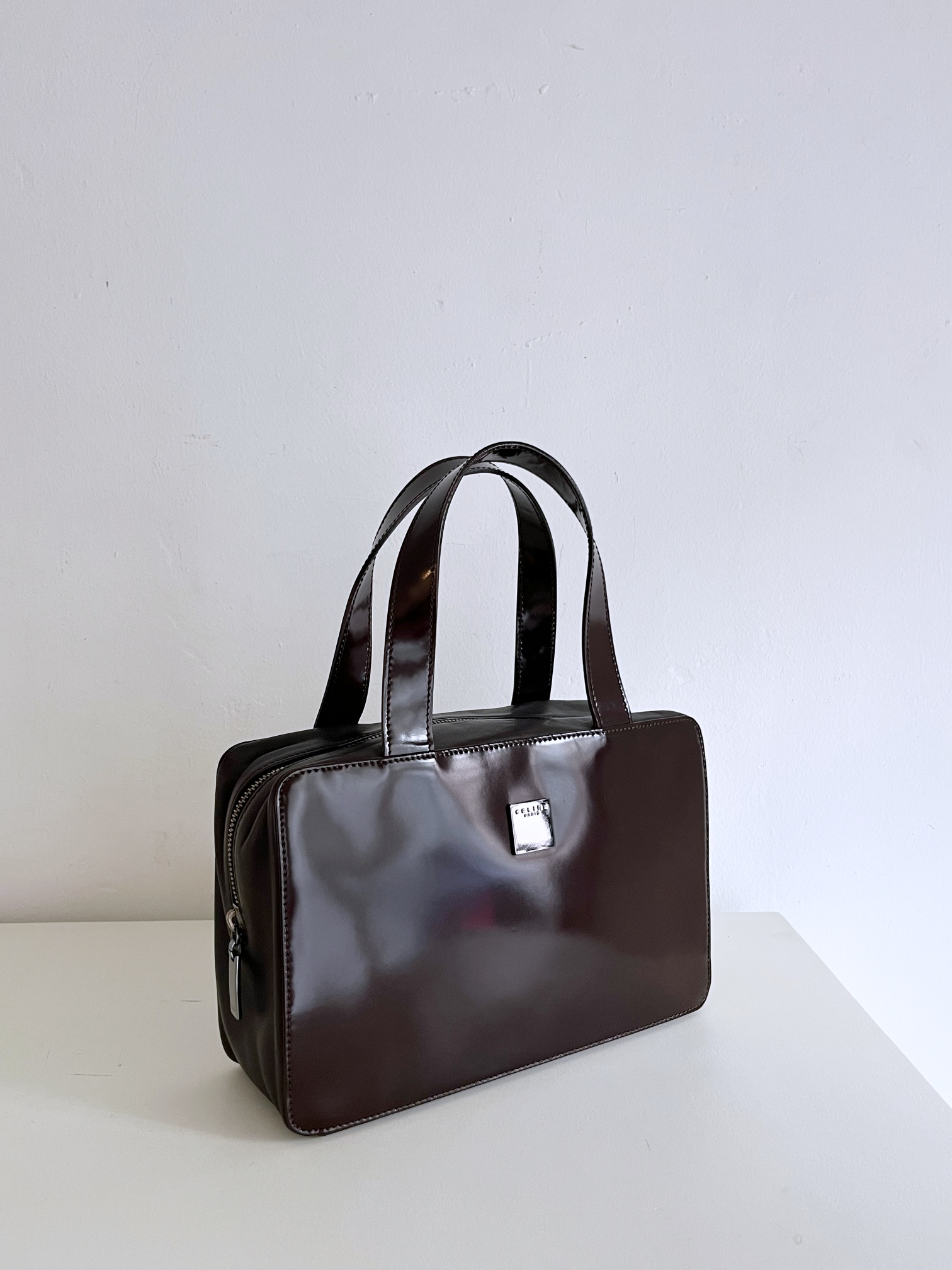 CELINE Mixed Leather Square Tote Bag