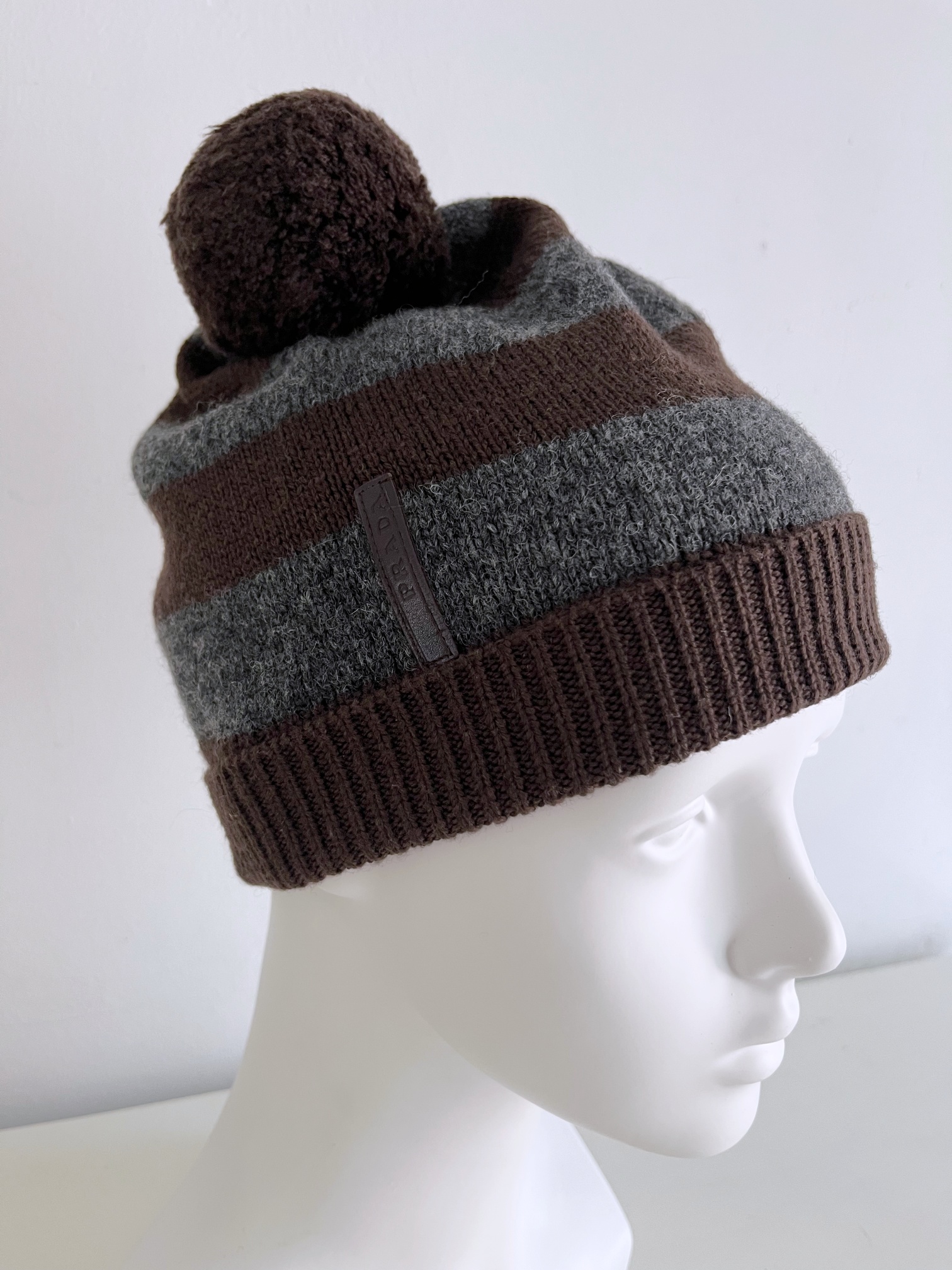 PRADA Sport Stripe Pompom Beanie
