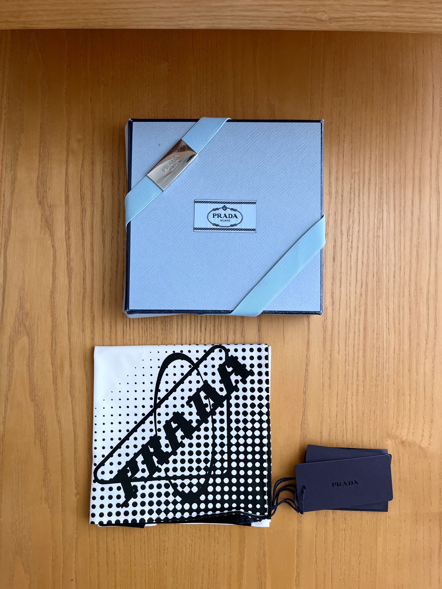 PRADA Dot Pattern Logo Bandana