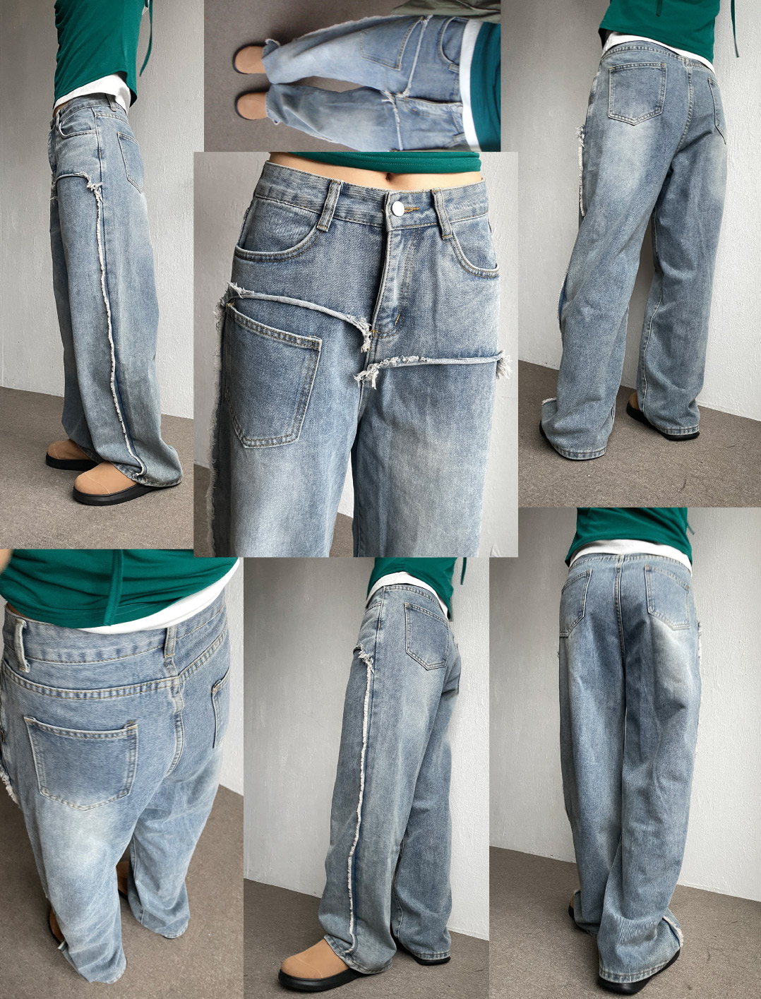line fringe line denim