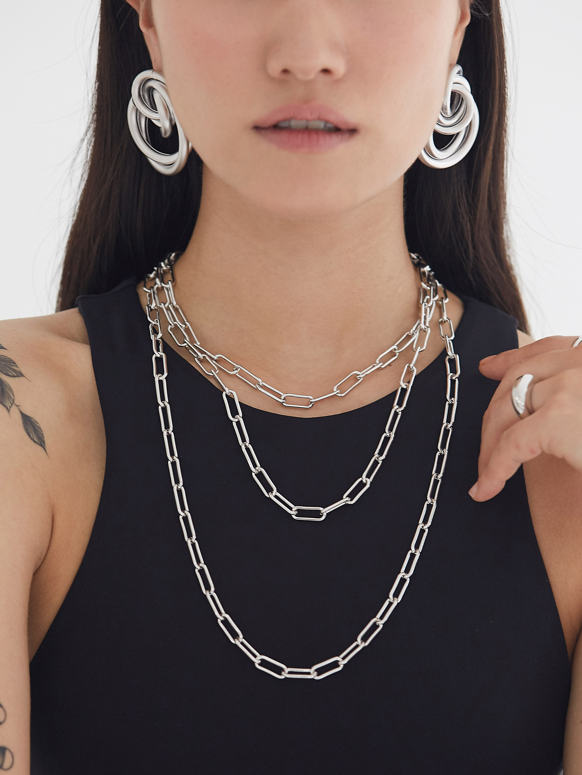 SQUARE CHAIN NECKLACE SILVER