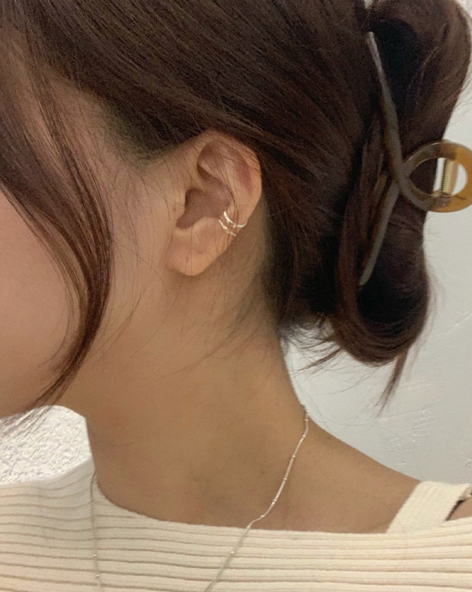 (silver925) Two-line earcuff