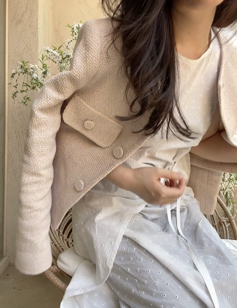 Skin beige tweed jacket