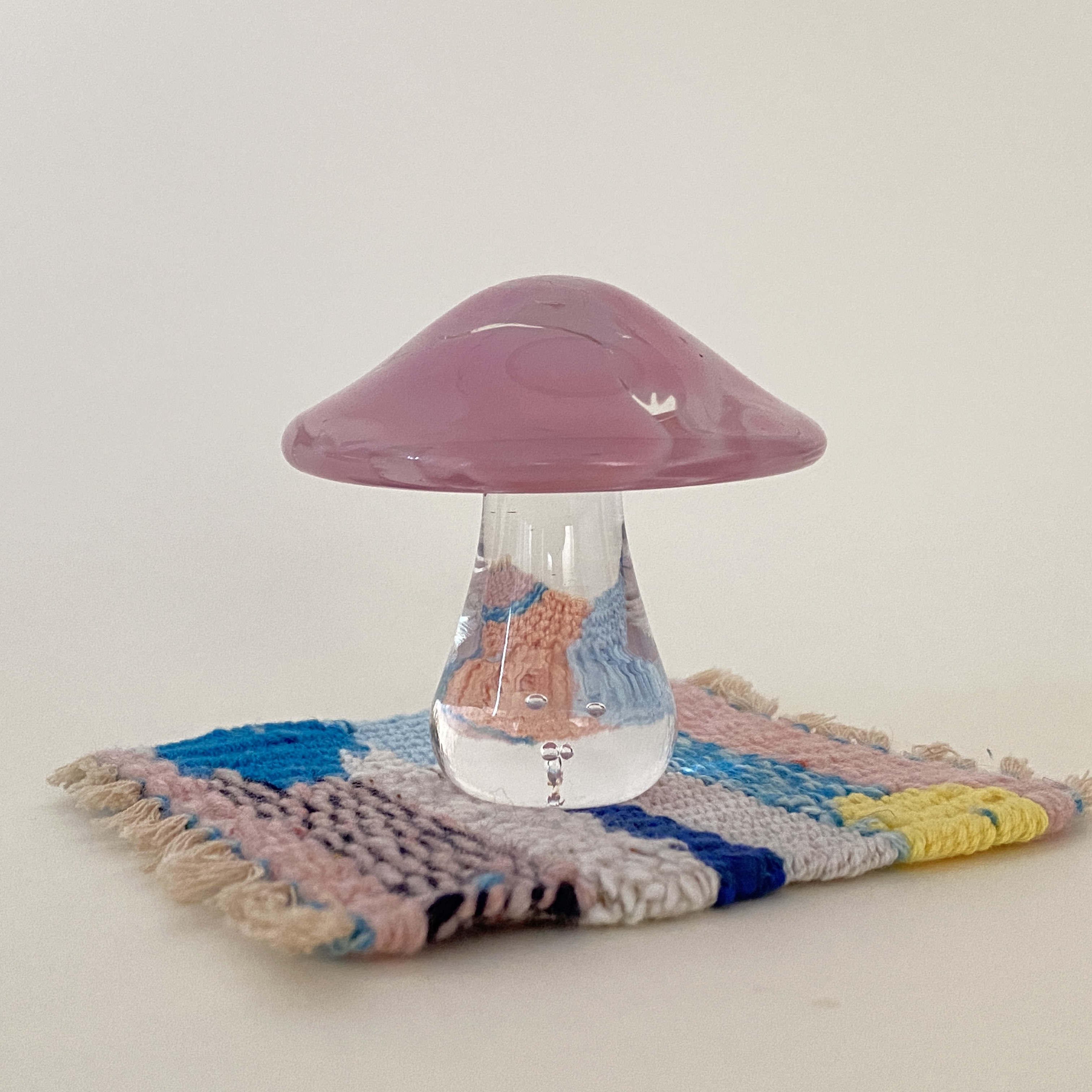 Vintage glass mushroom paperweight