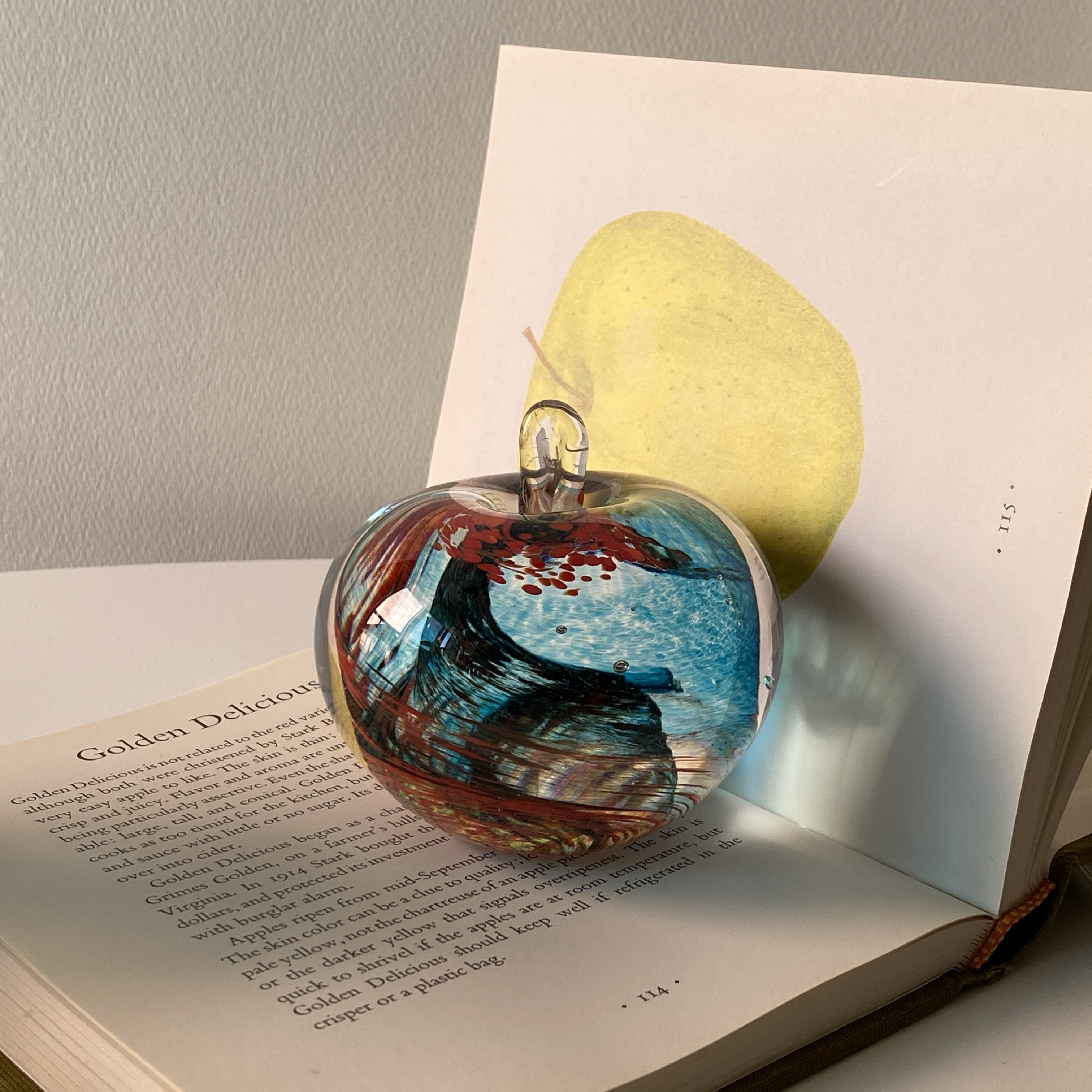 Vintage hand blown glass apple