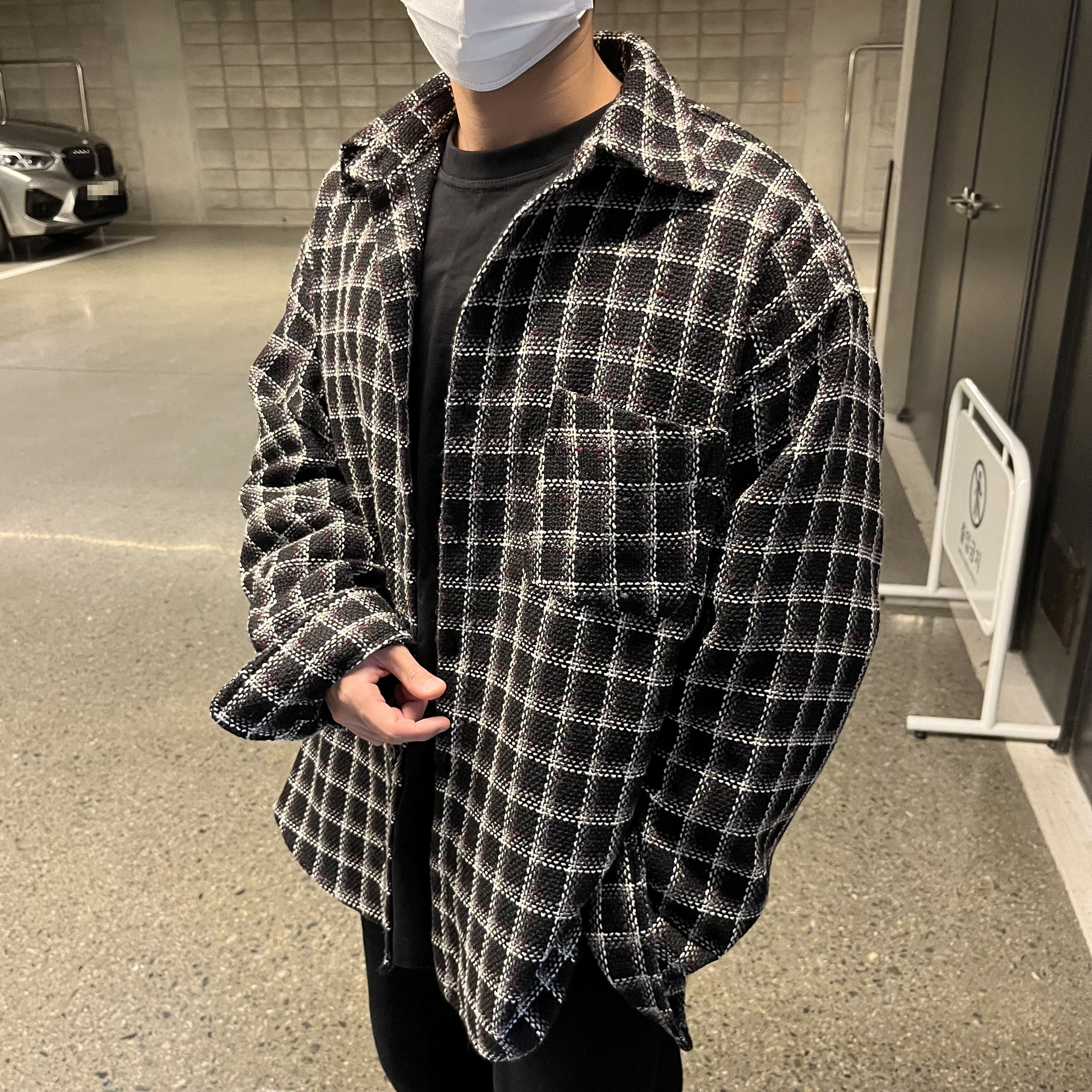 Deep check box shirt jacket (2color)