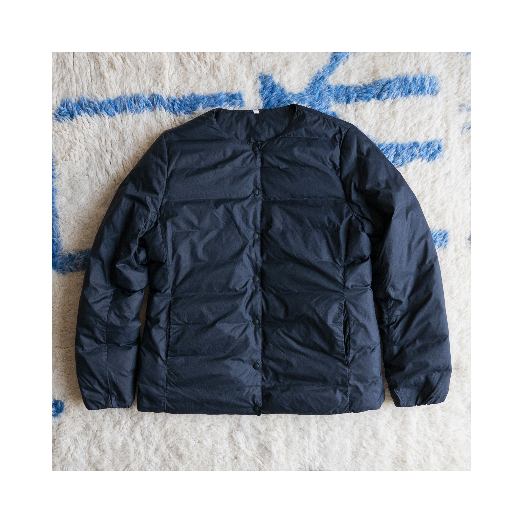 MUJI - Pocketable Collarless Down Jacket (Dark Navy)