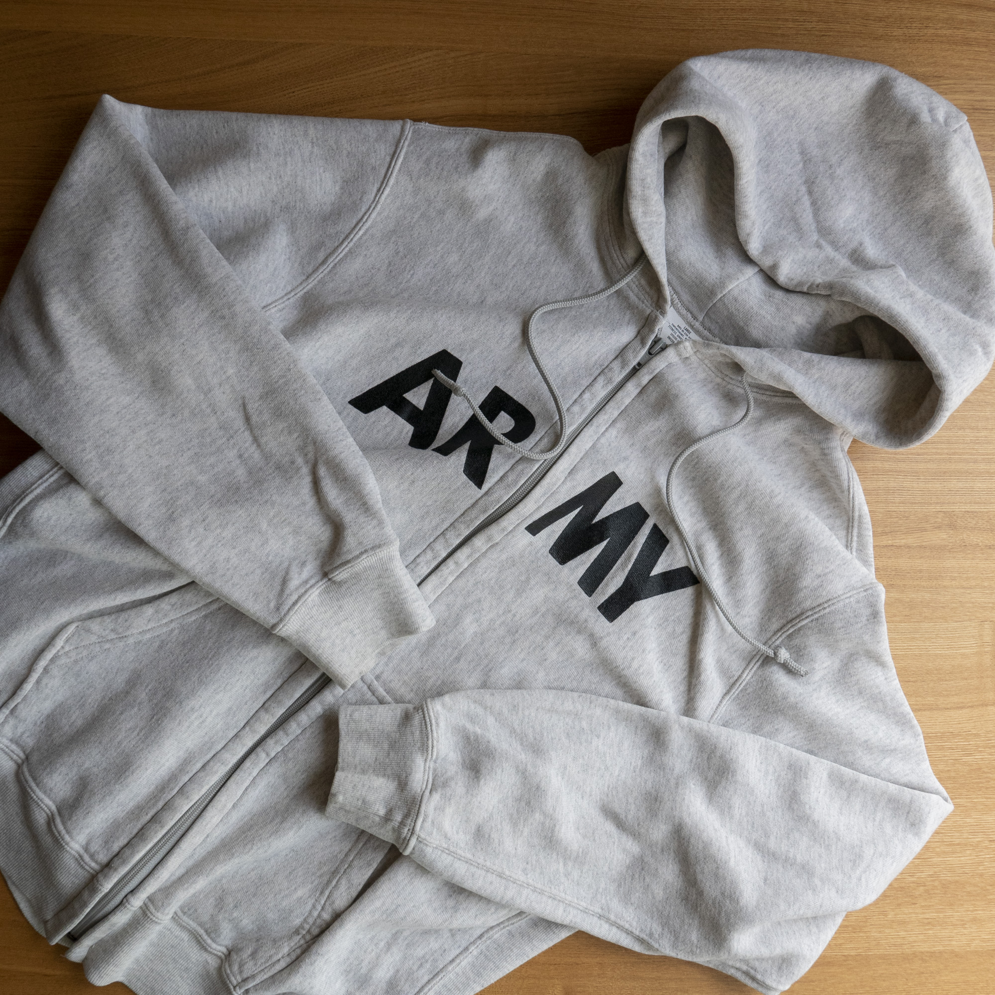 90s US ARMY - Sweat Hood Zip Up (Melange Gray)