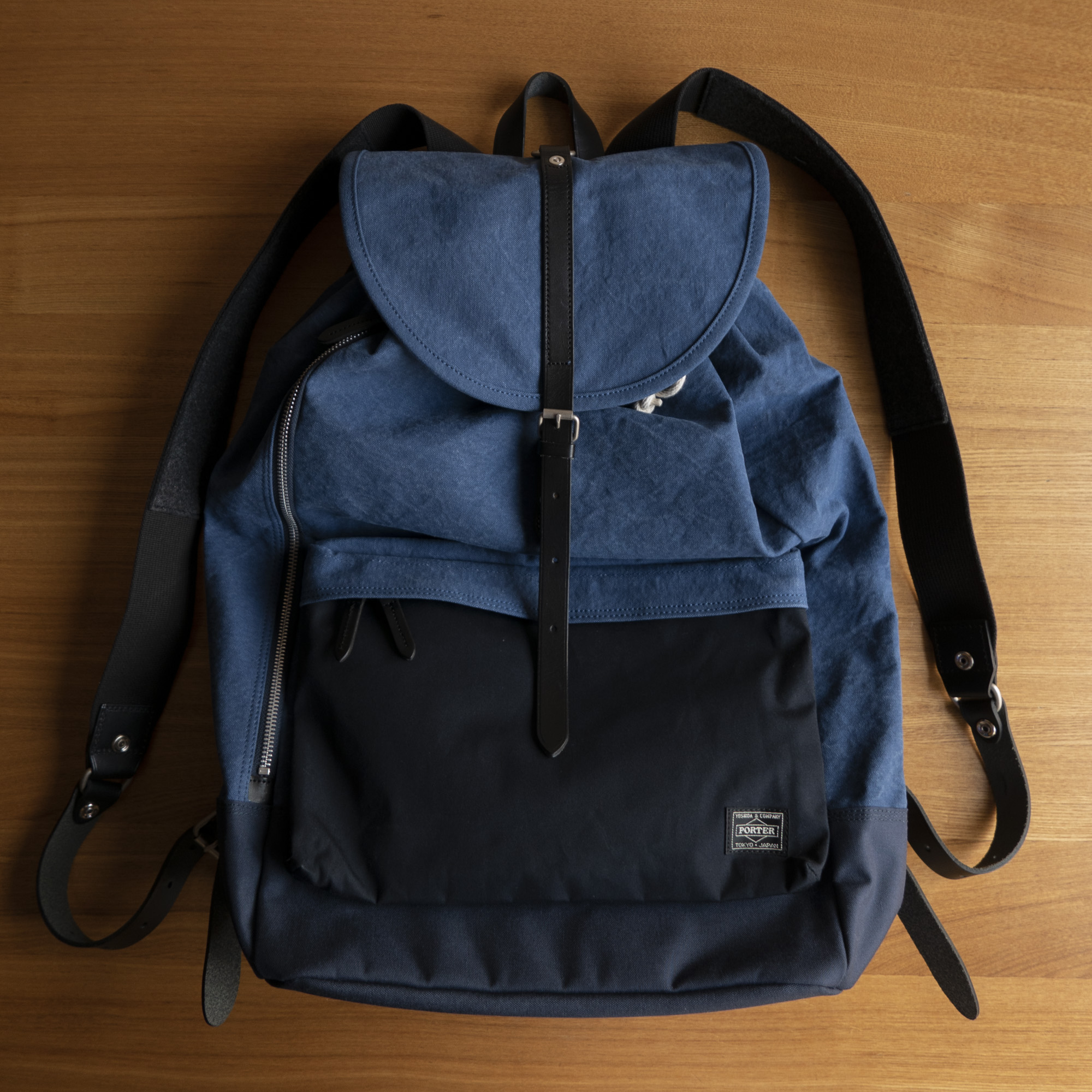 PORTER - Canvas Rucksack L (Washed Blue)