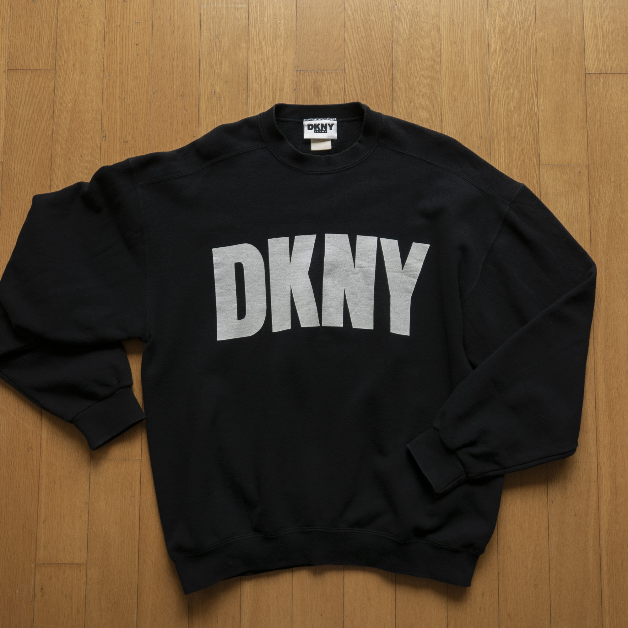 1990S DKNY- Logo Printed Sweatshirt (Black)
