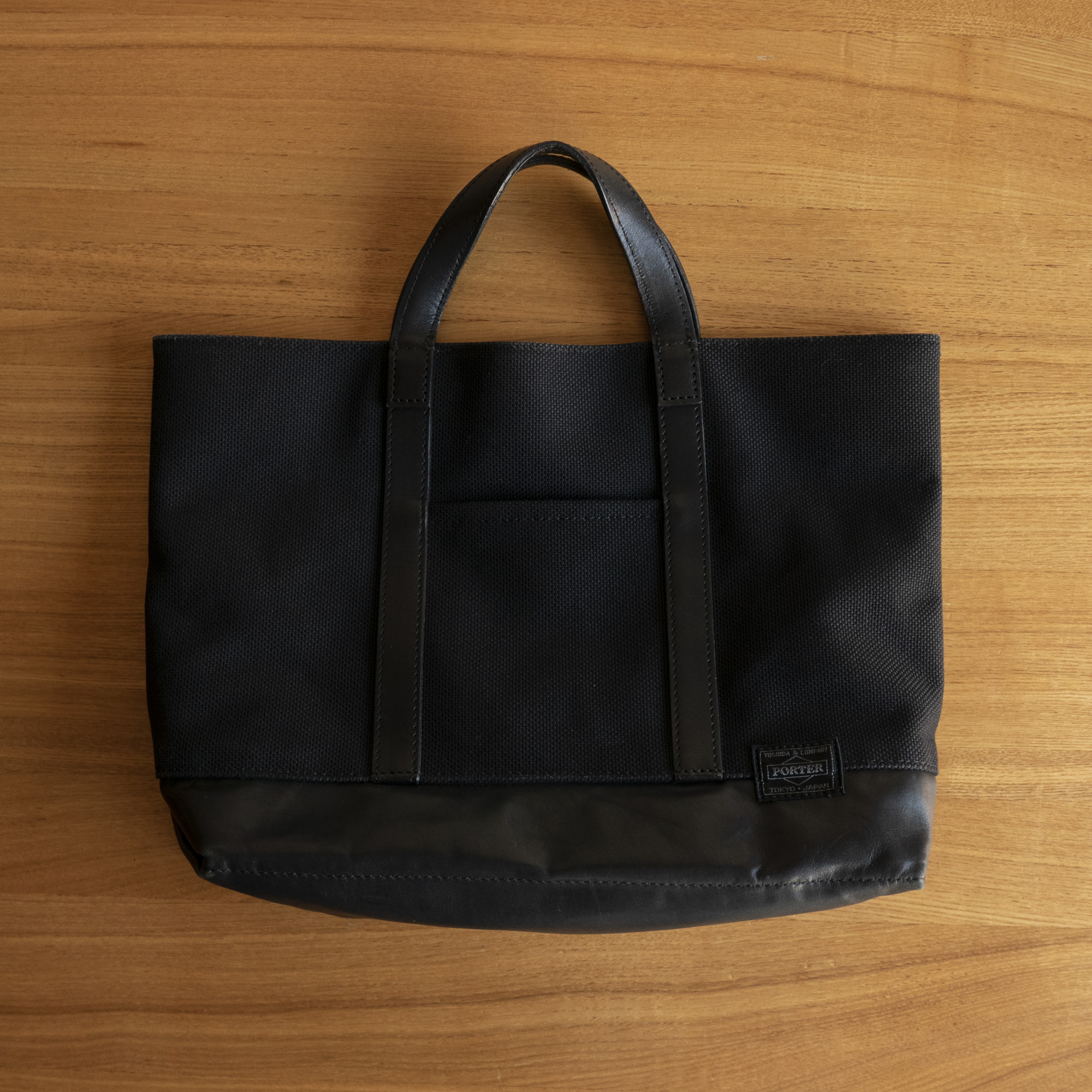 PORTER - Canvas Leather Tote Bag (Black)