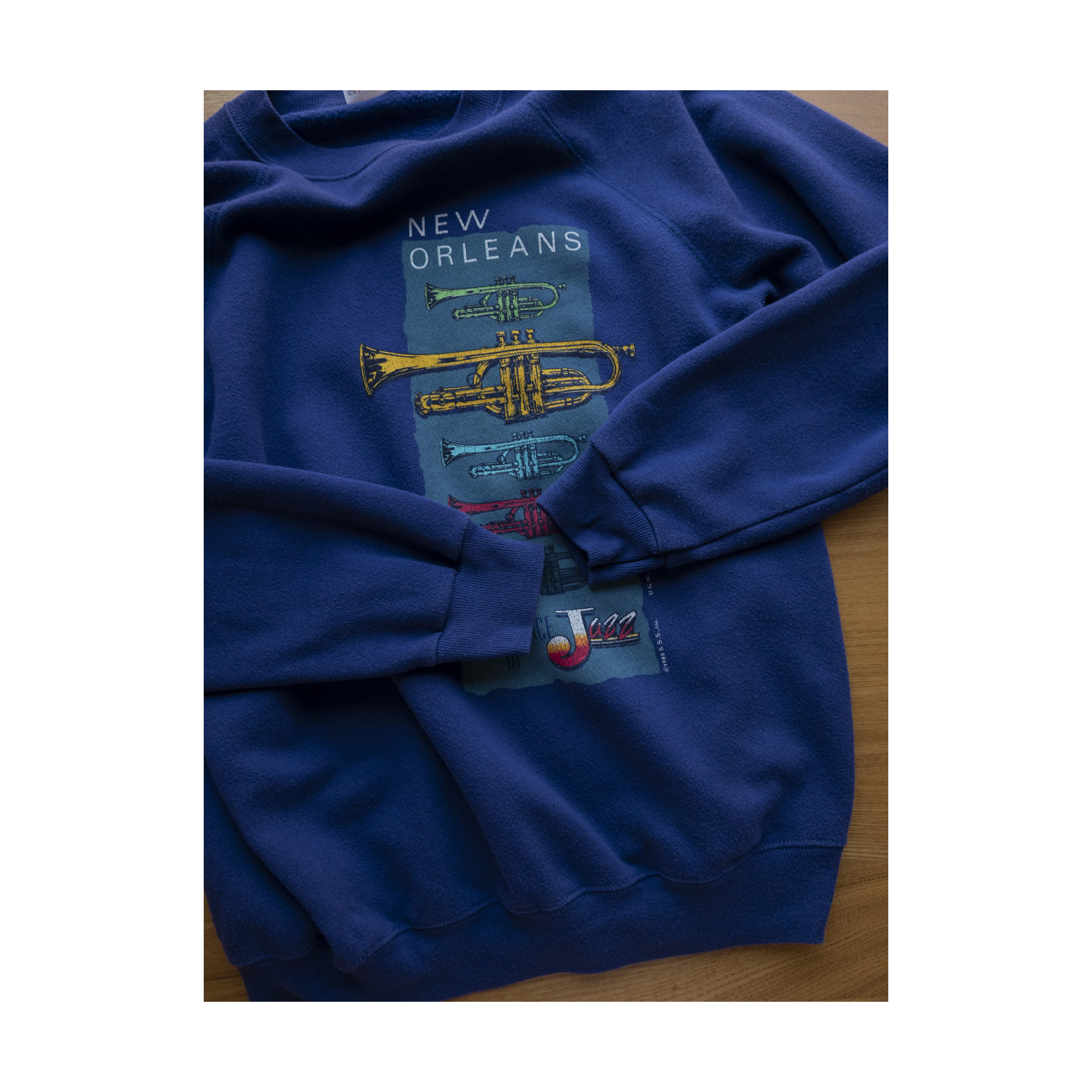 1980S Hanes - 50/50 New Orleans Jazz Sweatshirt (Blue Purple)