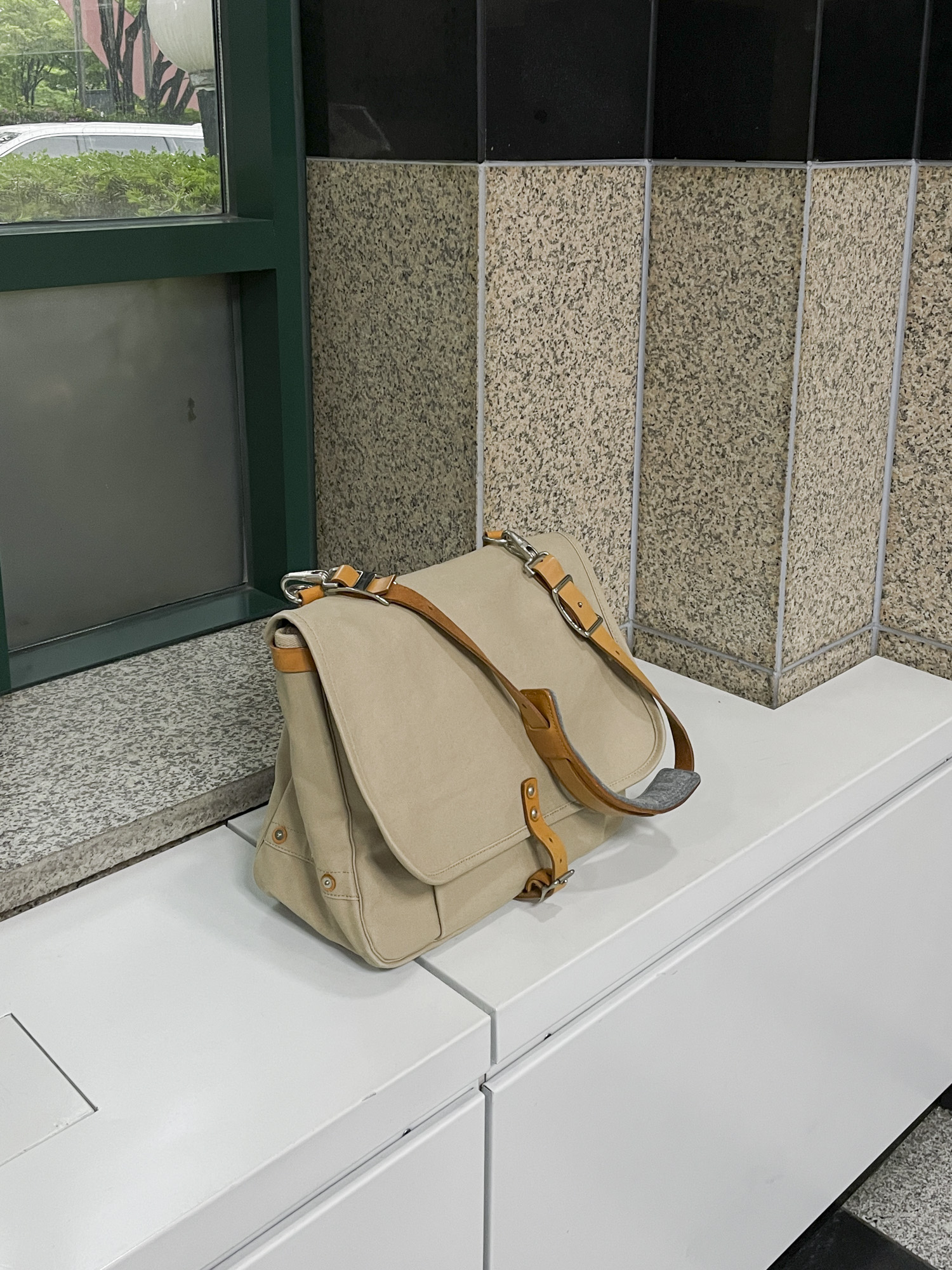 PORTER - Canvas Shoulder Bag (Beige)