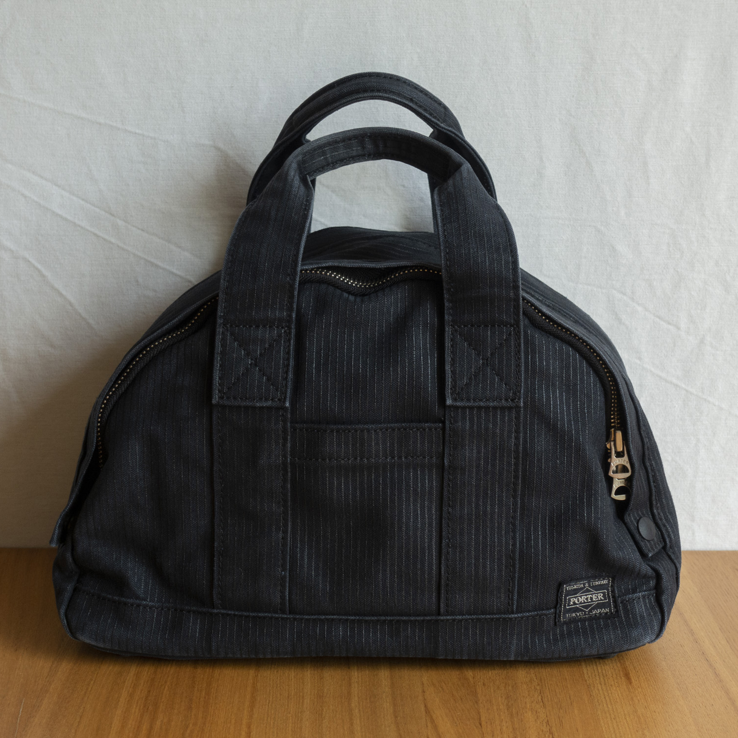 PORTER - Small Tote Bag (Washed Stripe Black)