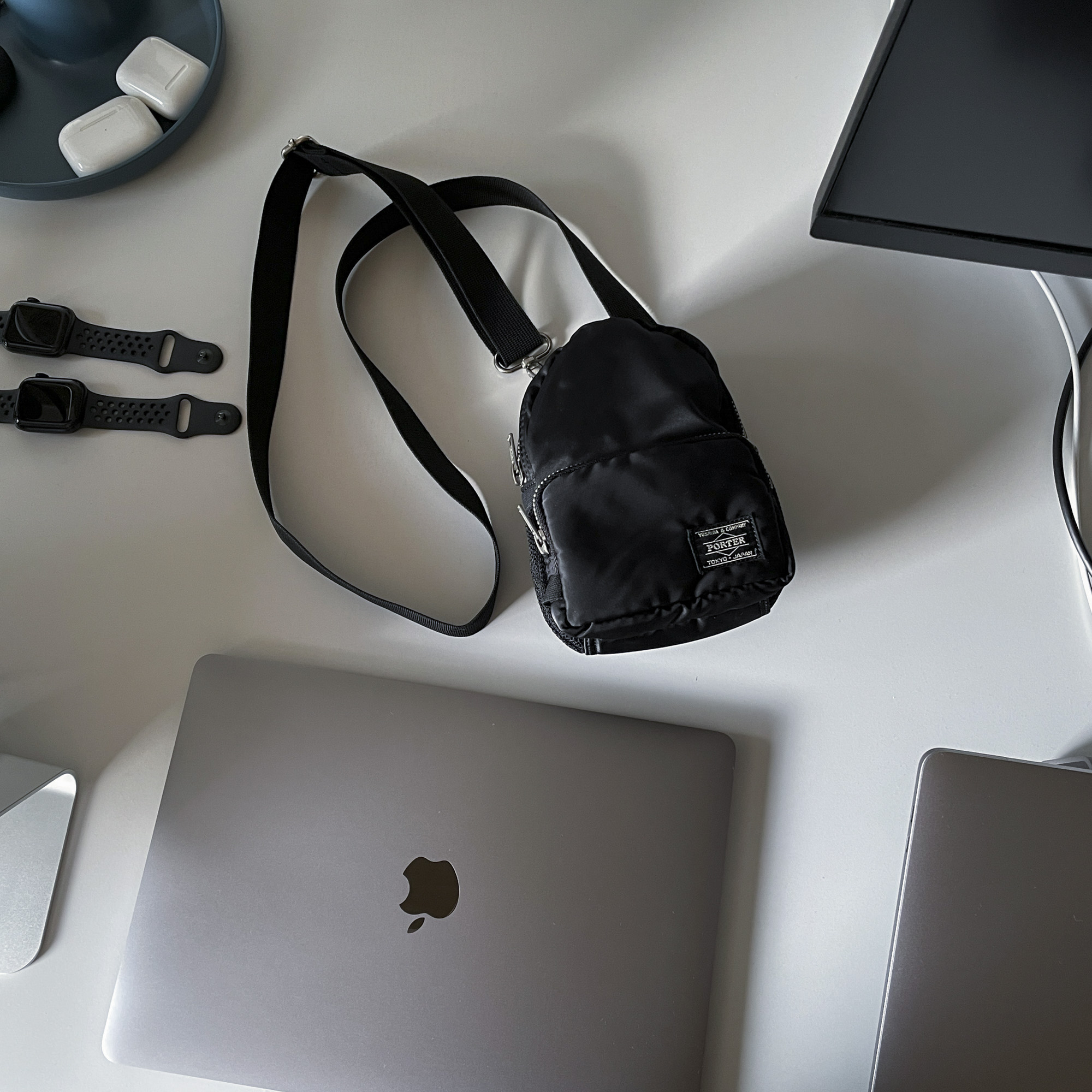 PORTER TANKER - Mini Daypack Pouch Shoulder Bag (Black)