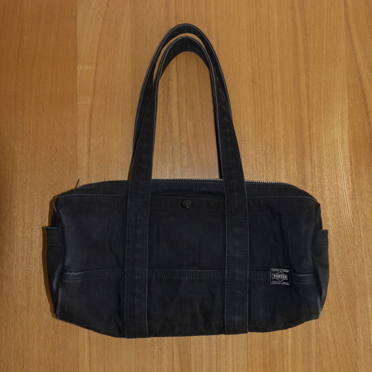 PORTER - Canvas BOSTON BAG L (Washed Black)