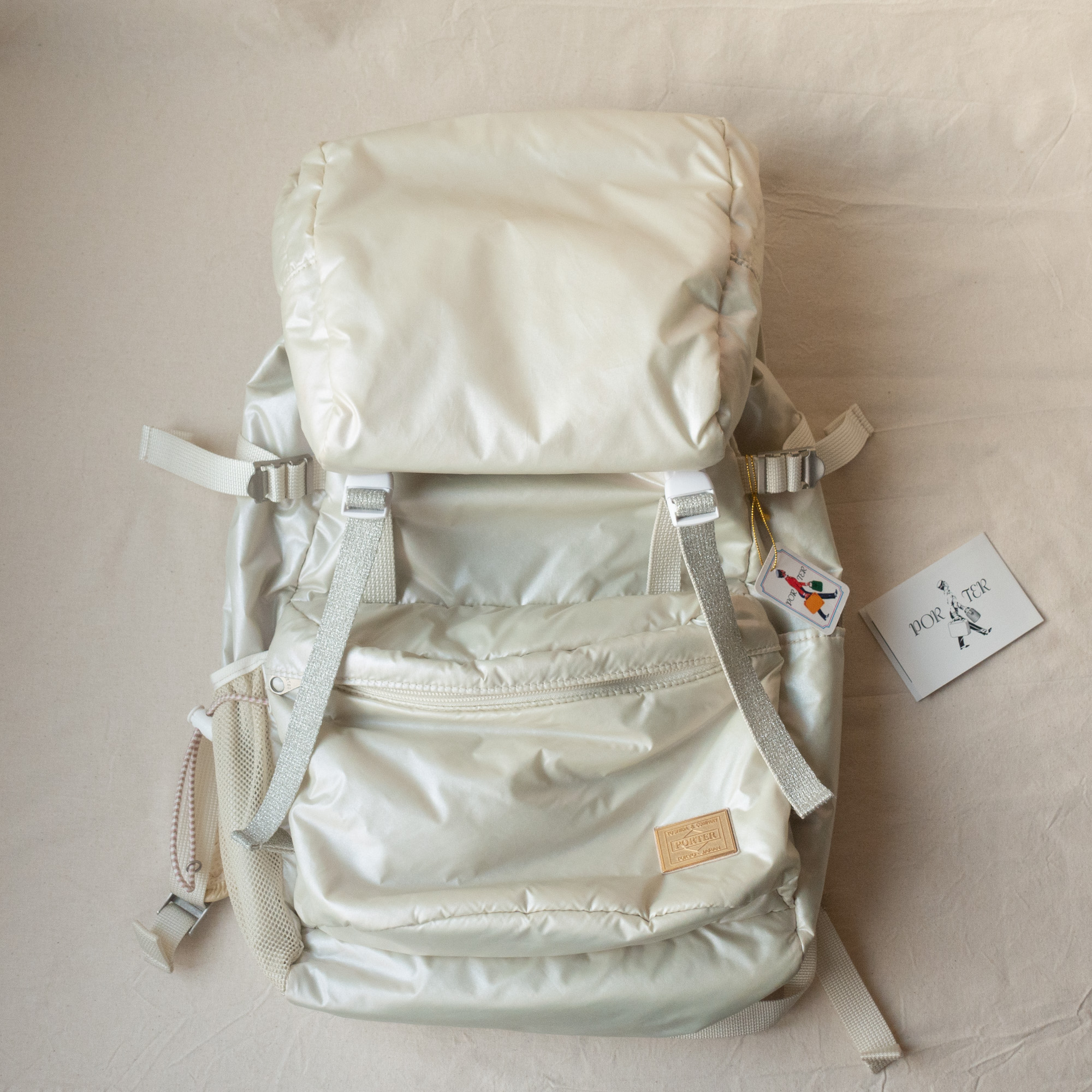 PORTER GIRL - SHOOTING STAR RUCKSACK (White Pearl) *like new