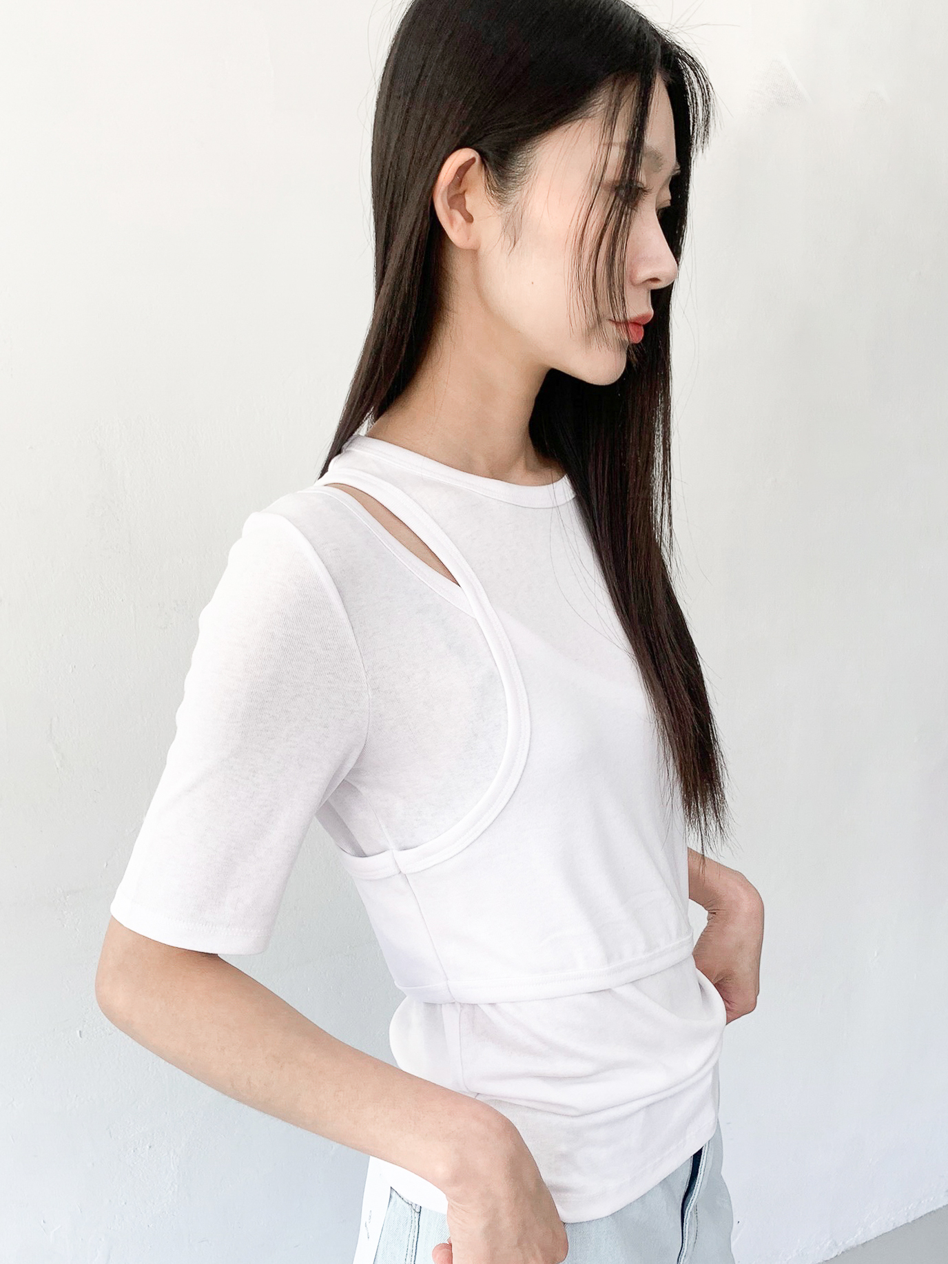 SHOULDER SLIT TOP (3COLOR)