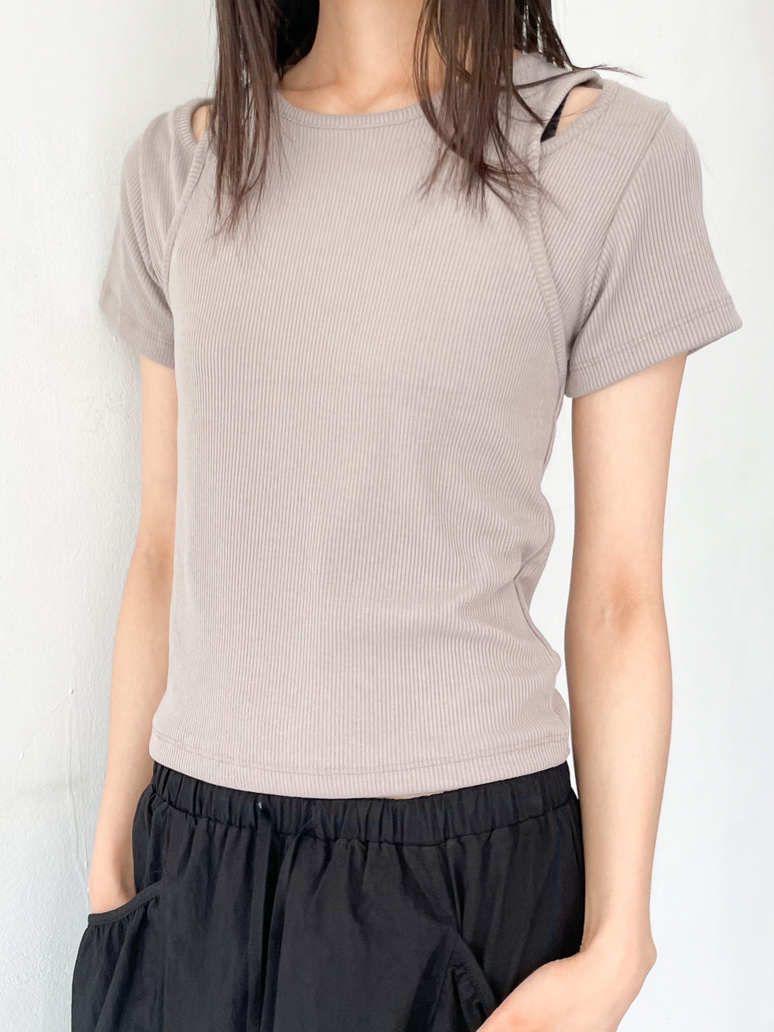 LAYERD SLIT TOP (4COLOR)