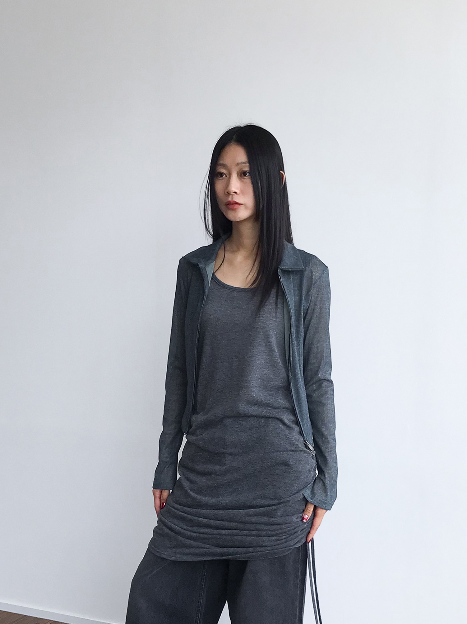 BACK TWIM SHIRRING OPS (2COLOR)