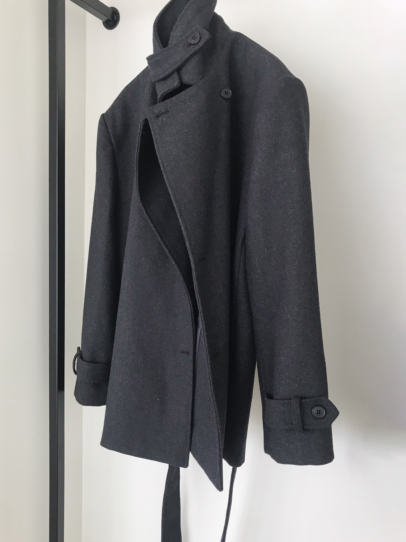 GENERAL WOOL HALF COAT (CHARCOAL)