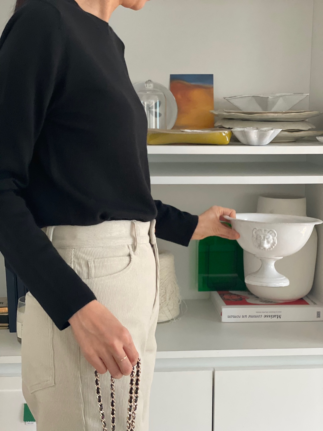 Cashmere100 spring cashmere knit top - Black