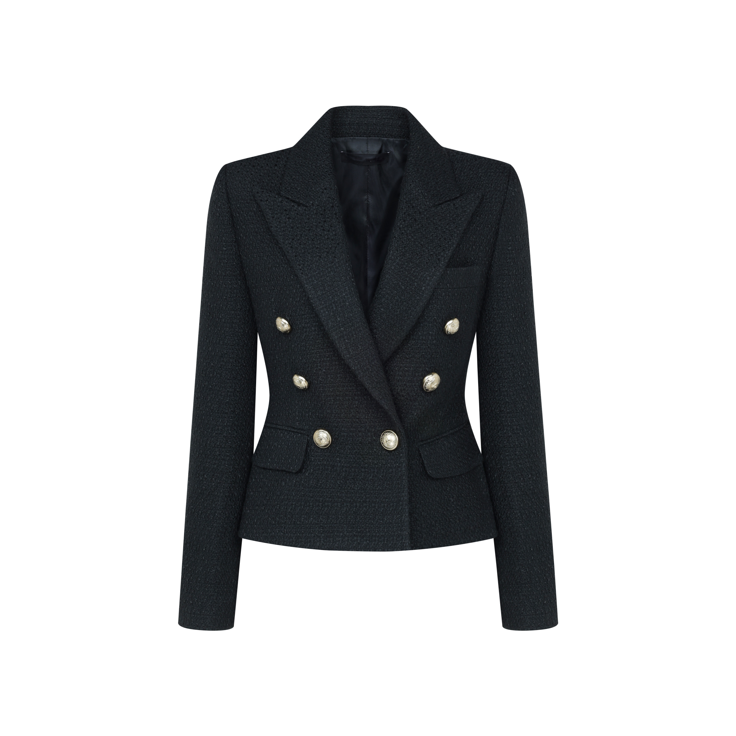 [국내제작] BM Double line gold tweed jacket (BLACK 블랙)