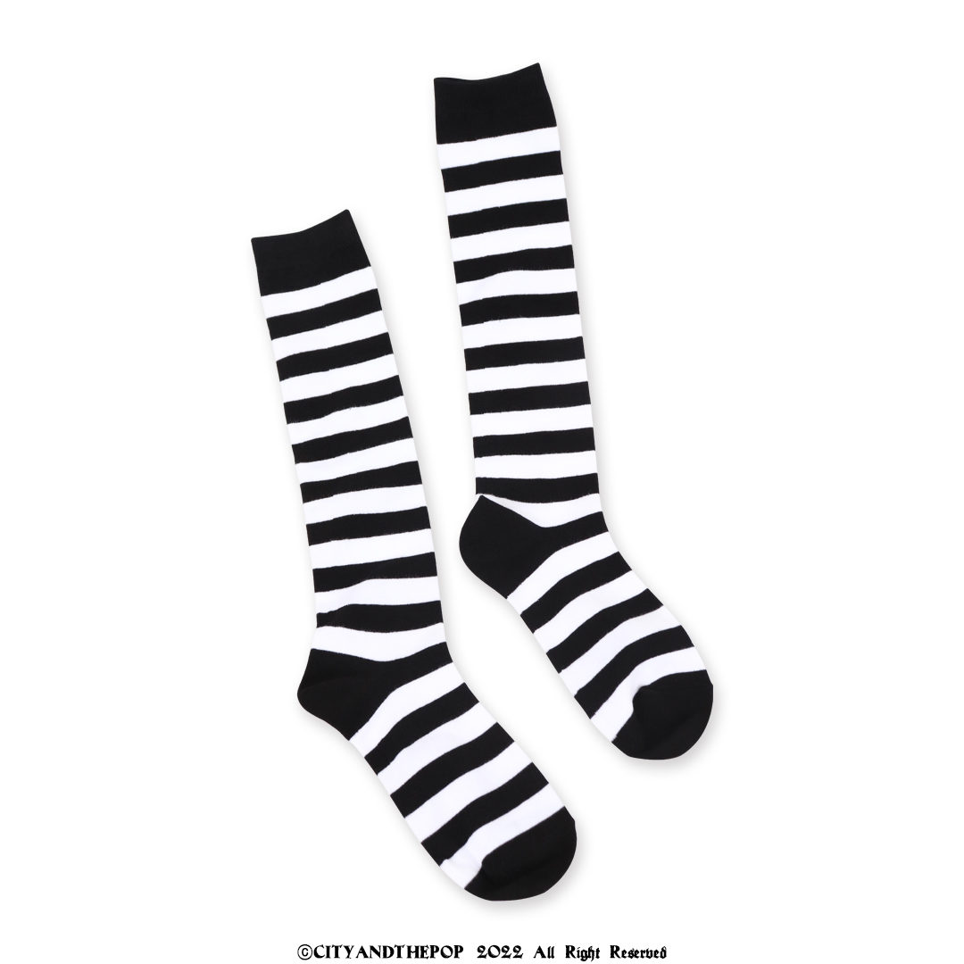 Striped Knee Socks Bw