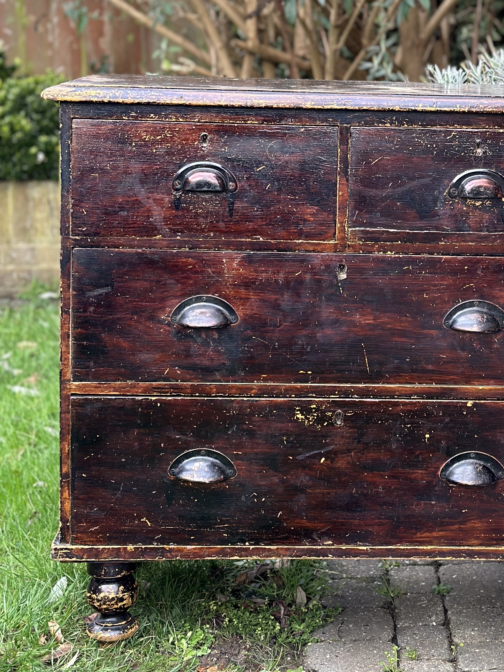 22-056 올드 빈티지 파인 체스트