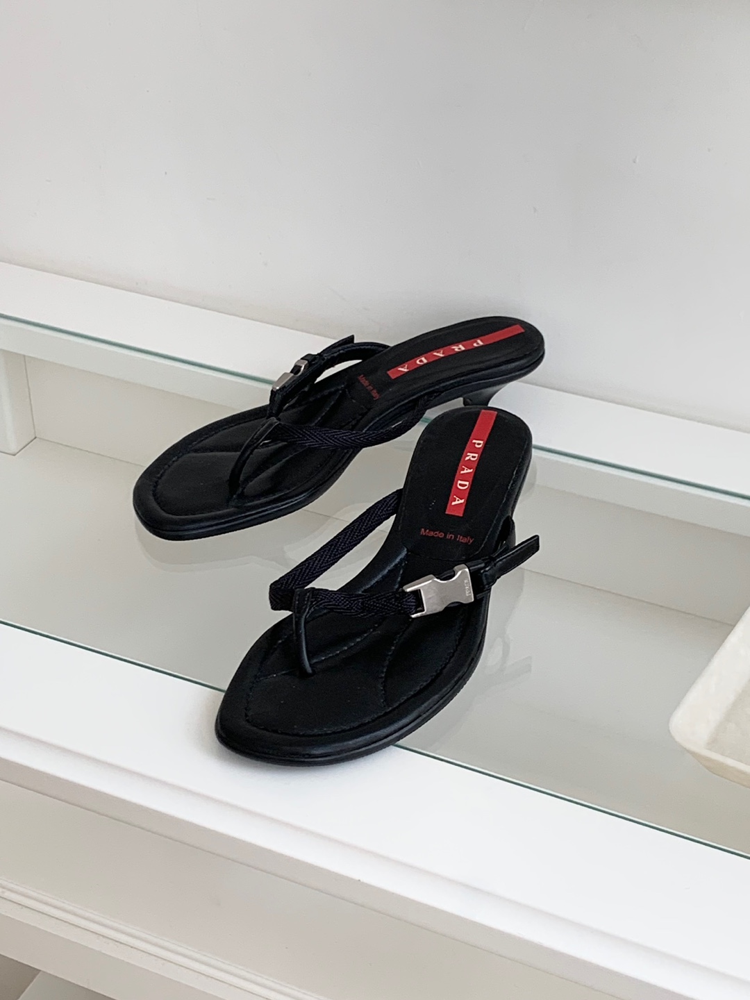 Prada flip flop middle heel