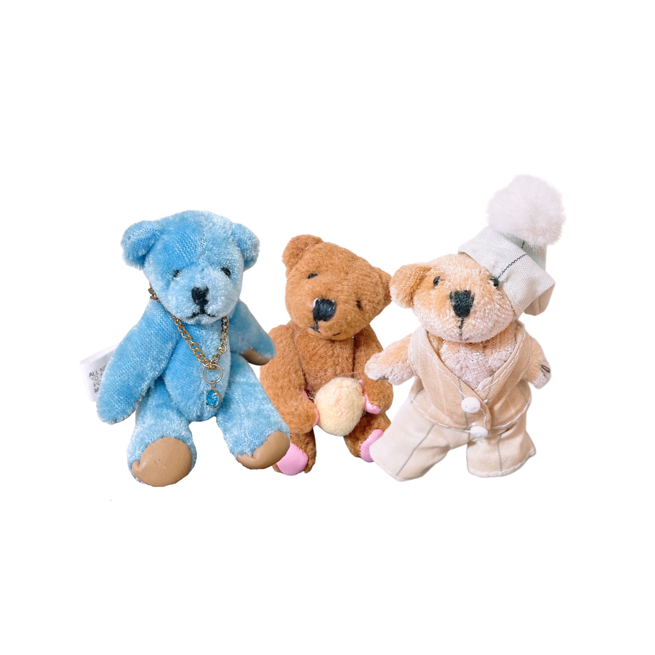 Vintage set of 3 miniature bears