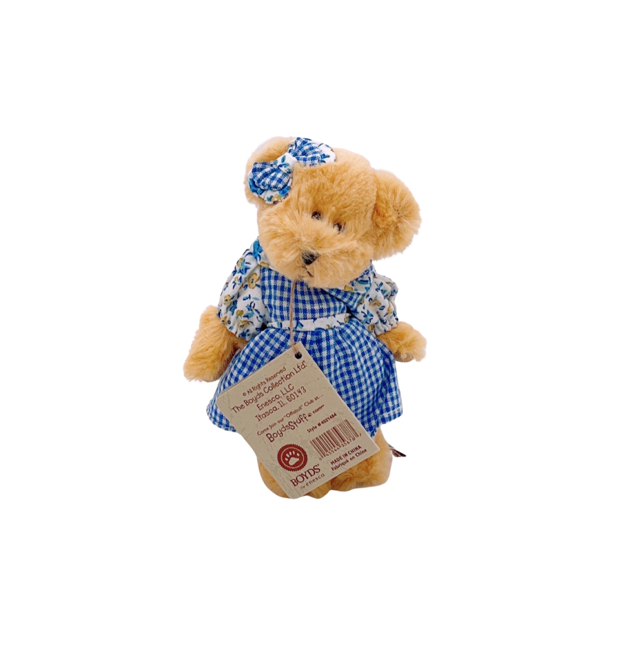 Enesco X boyds soft blue dress bear