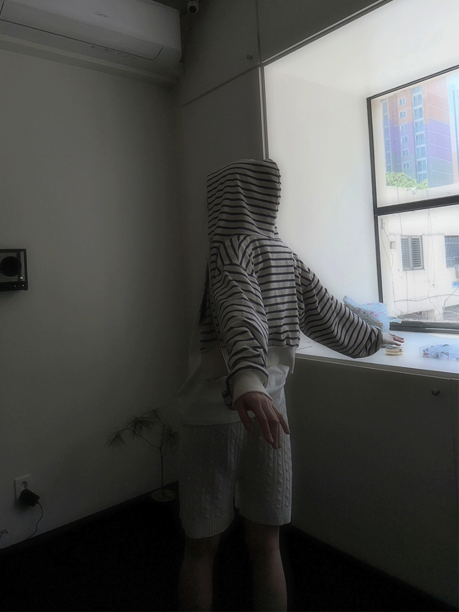 Striped Crop Zip Hoodie Striped Crop Zip Hoodie