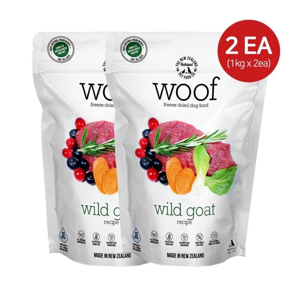 [ 2개 묶음 ] 워프 와일드고트(야생산양) 동결건조 전연령 사료 1kg x 2ea