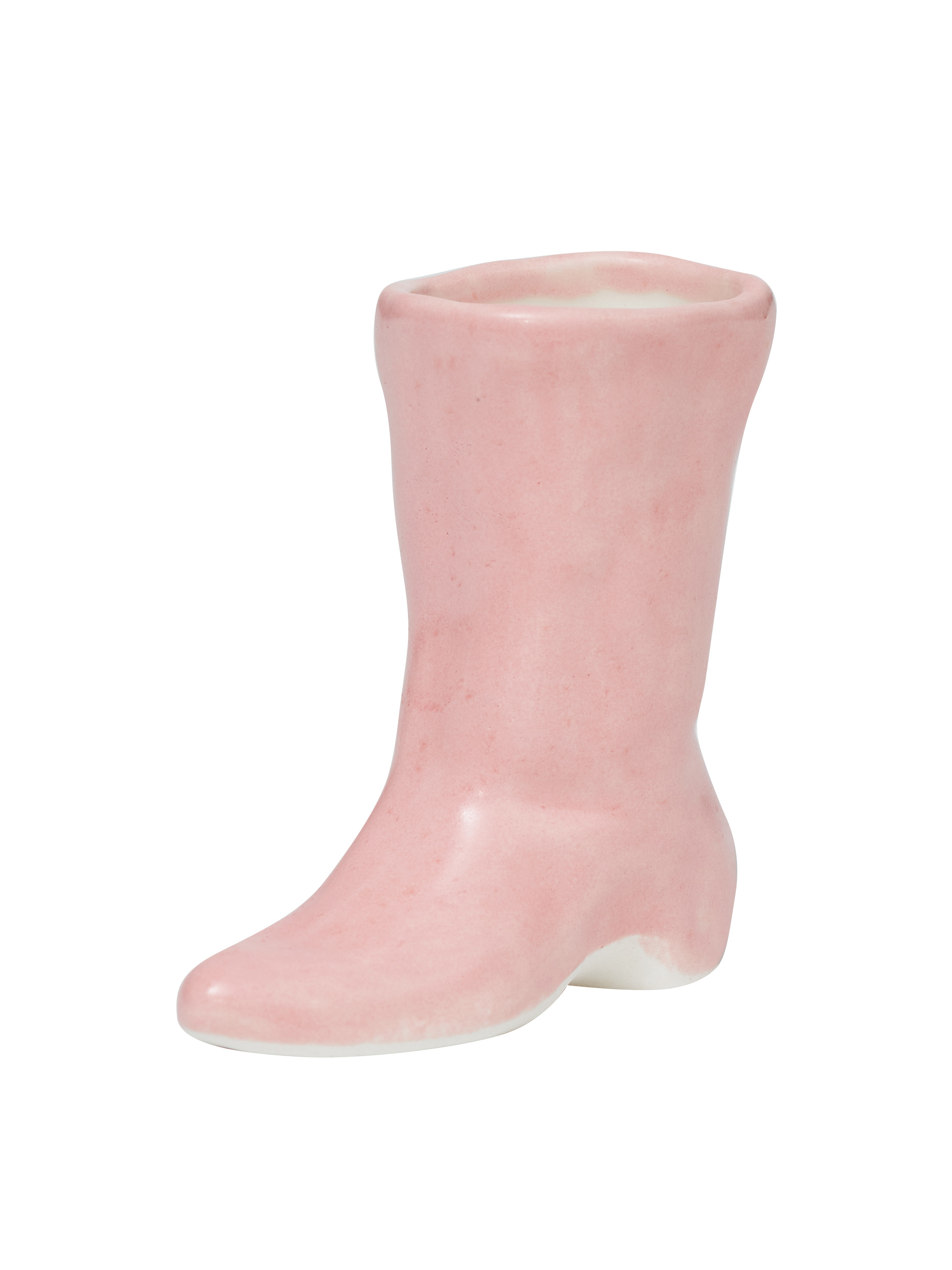 mini boots vase - matte pink